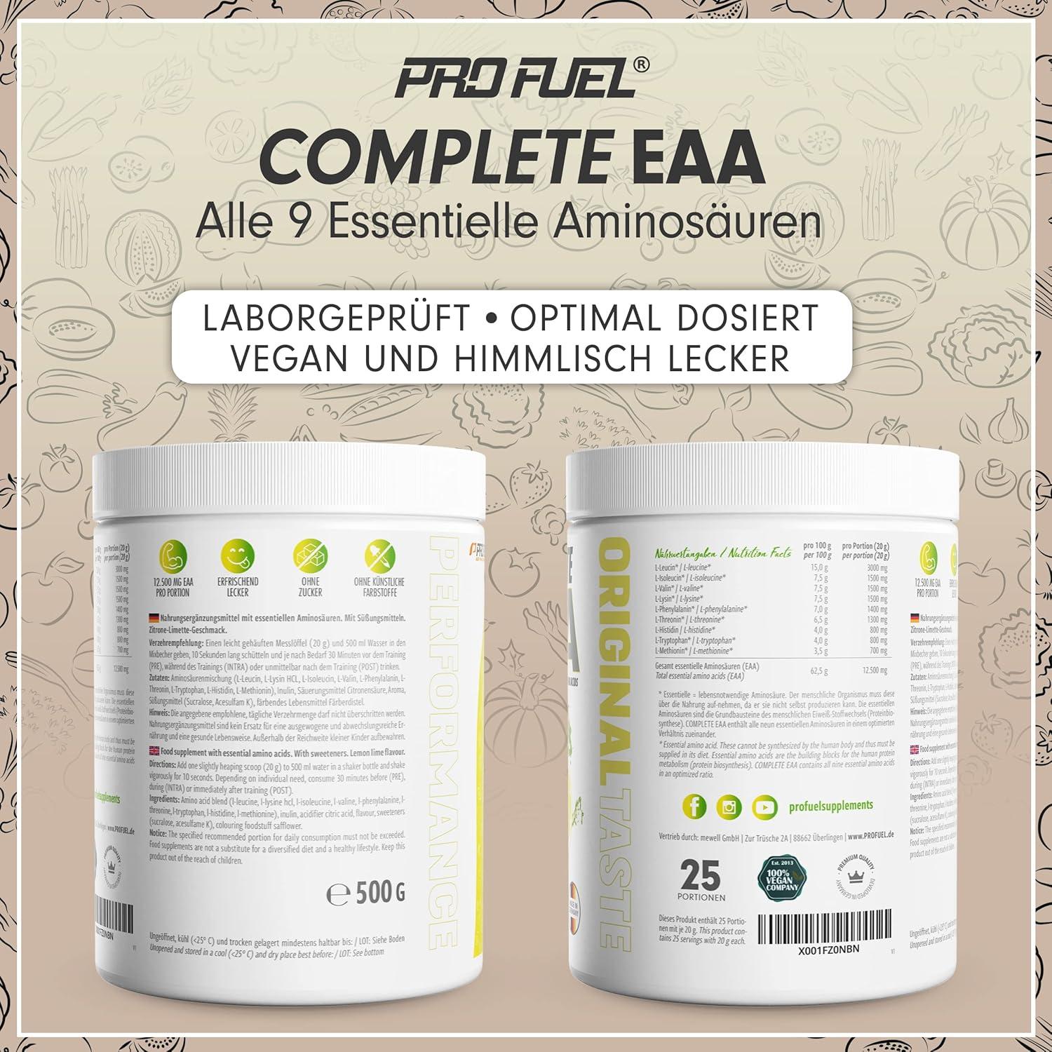 EAA Powder 2x500g - Essential Amino Acids Vegan Amino Drink Lemon Lime ...