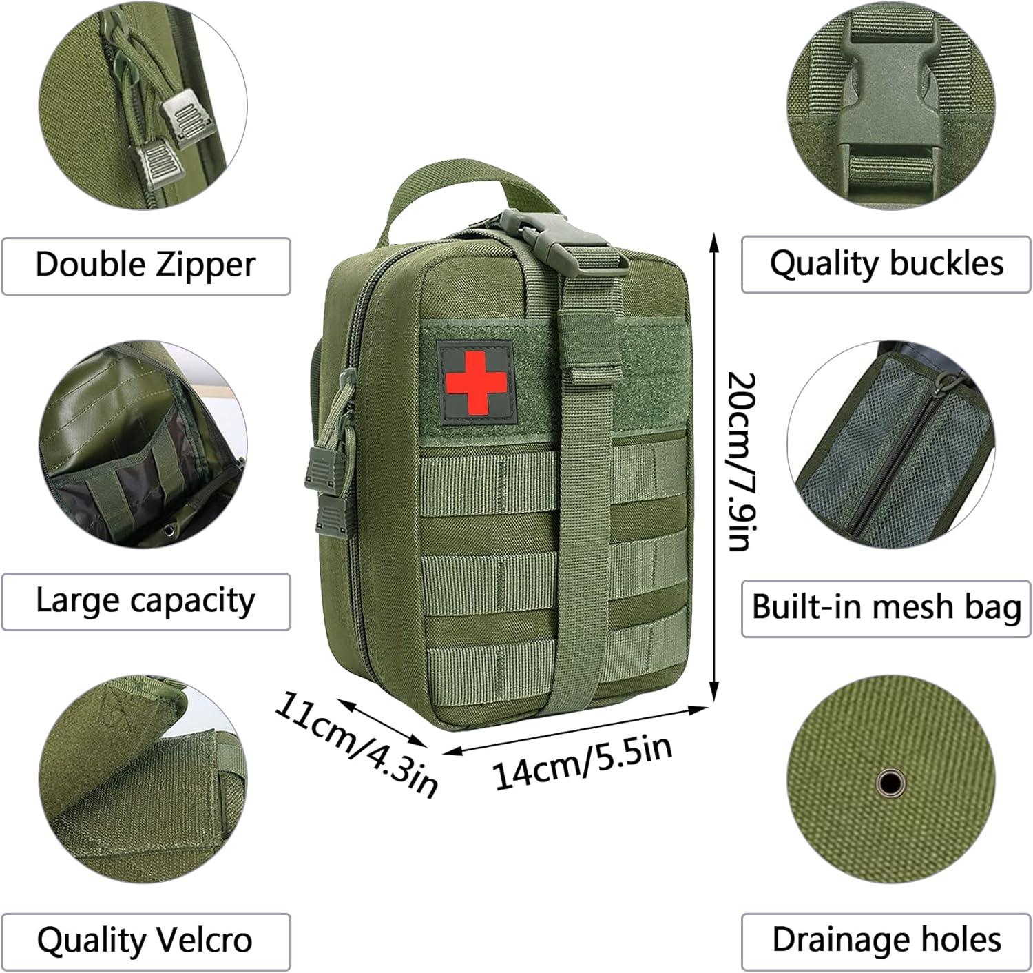 First Aid Set & Tactical Medical Bag for Camping Hiking & Adventure ...