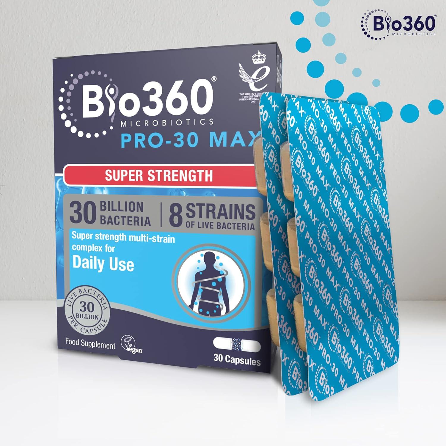 Natures Aid Bio360 Pro-30 MAX (30 Billion Bacteria) 30 Capsules ...