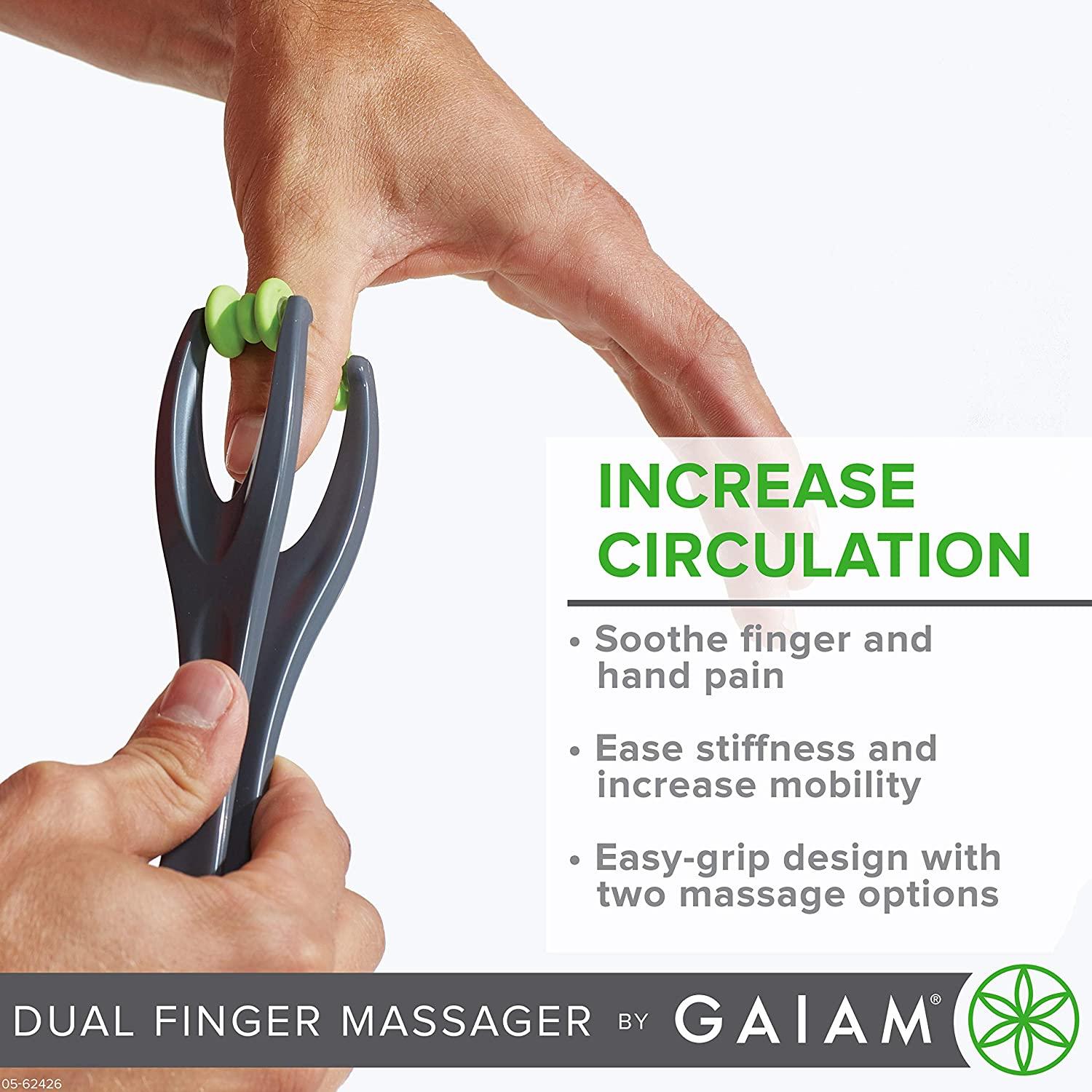 Gaiam Finger Massager Dual Sided Hand Massage Roller For Circulation