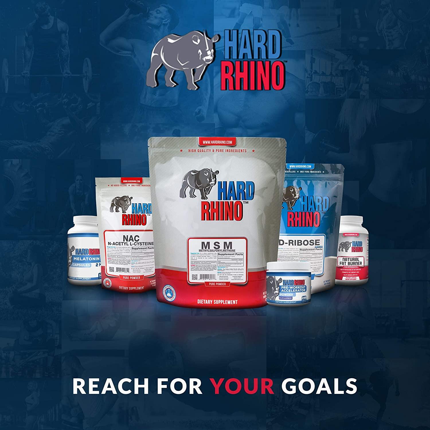 Hard Rhino MSM Powder 1kg (2.2lbs) Unflavored - Lab-Tested with Scoop ...