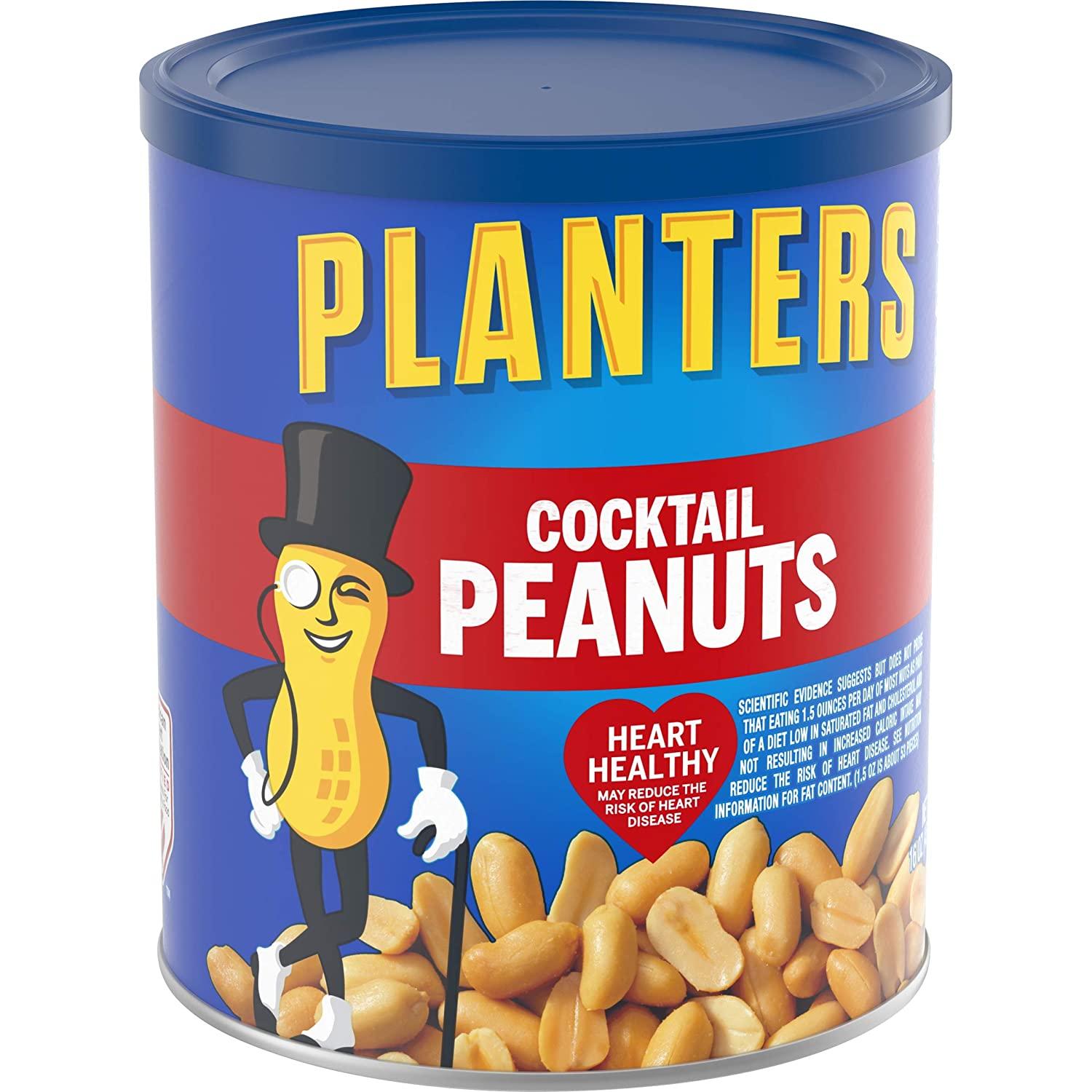 Planters Cocktail Peanuts - 6 Pack of 16 oz Canisters | Buy Now with ...