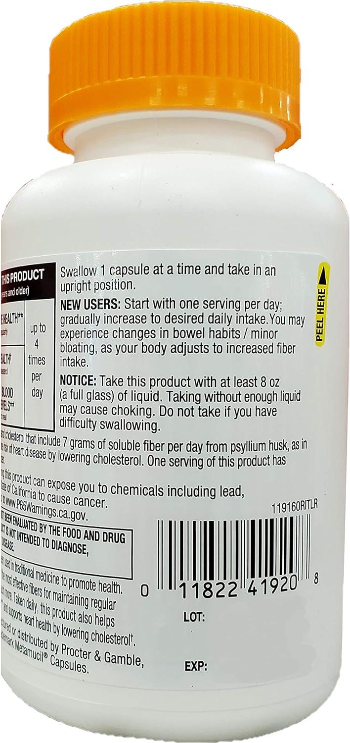 Rite Aid Psyllium Fiber Capsules 160 Count | Natural Constipation ...