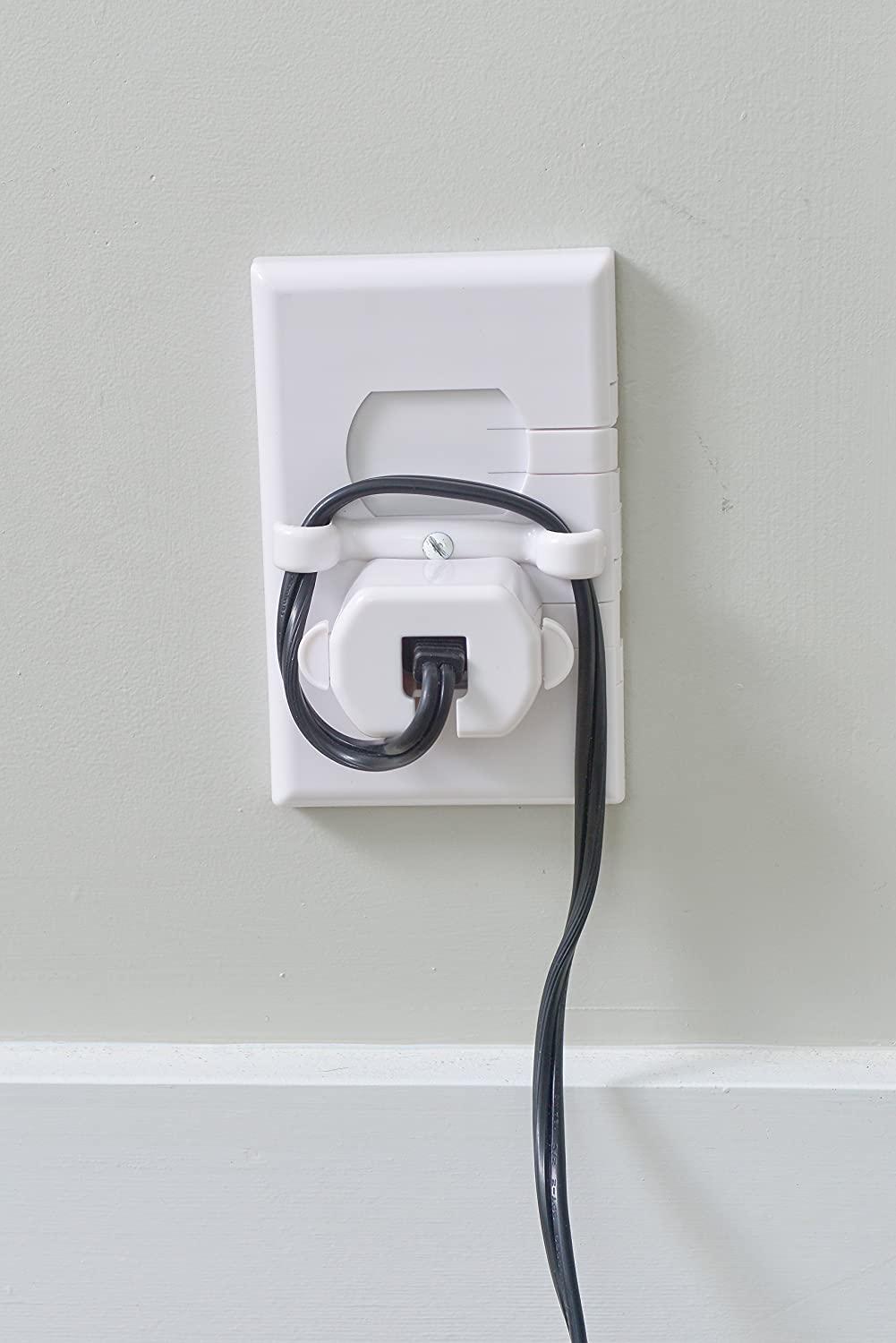 Cardinal Gates 3 Piece Plug Guard and Cord Keeper, White