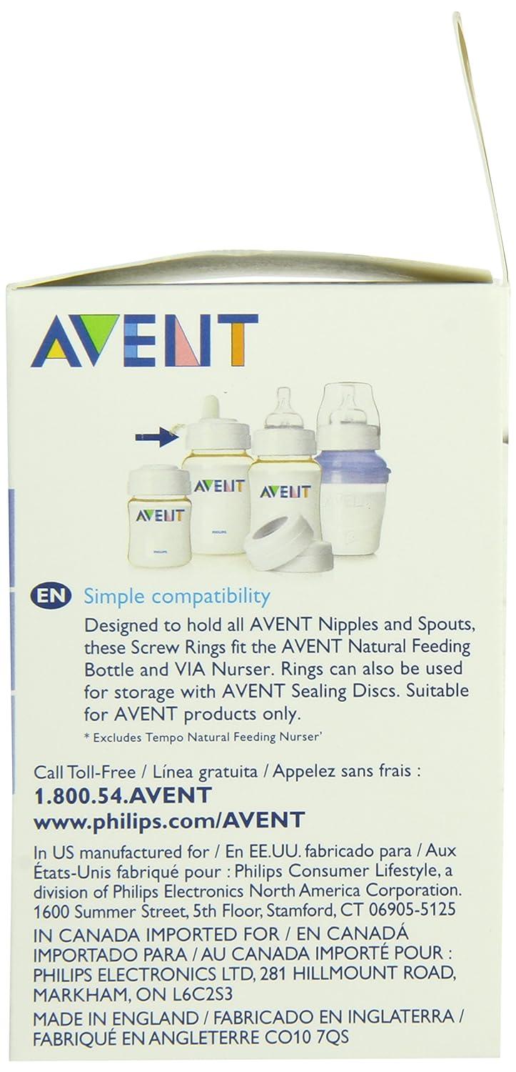 Philips AVENT BPA Free Classic Bottle Screw Rings 4-Pack - Replacement ...
