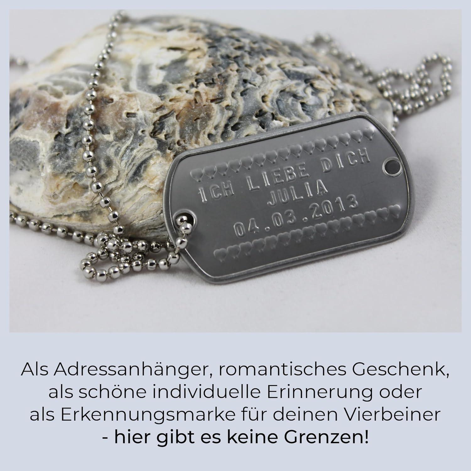 Personalized Dog ID Tags Set - 2 Chains & Silencers | Custom Embossing ...