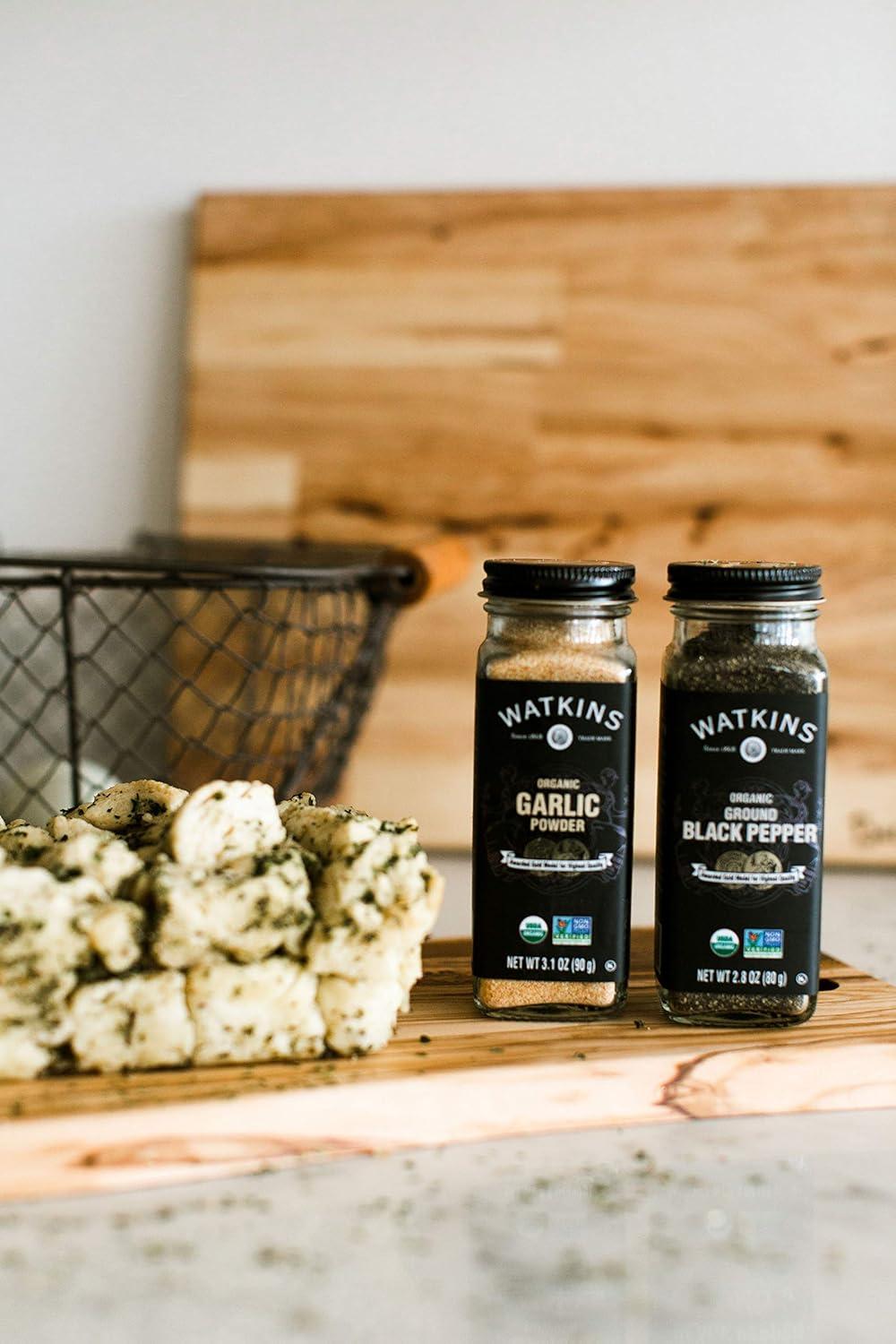 Watkins Gourmet Organic Spice Jar Ground Black Pepper Non-GMO Kosher 80 ...