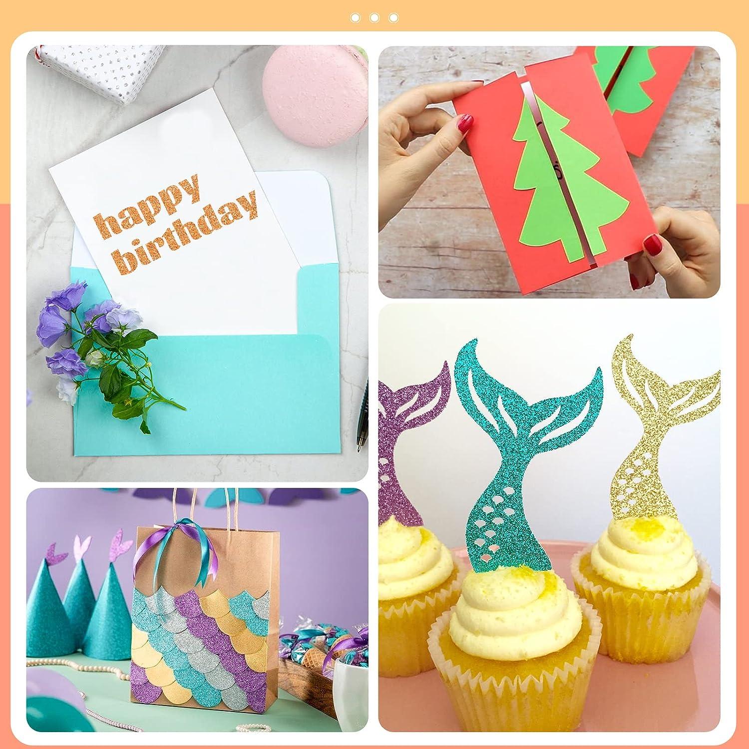 HTVRONT Colored Cardstock Paper Bundle 60 Sheets 20 Colors Glitter ...