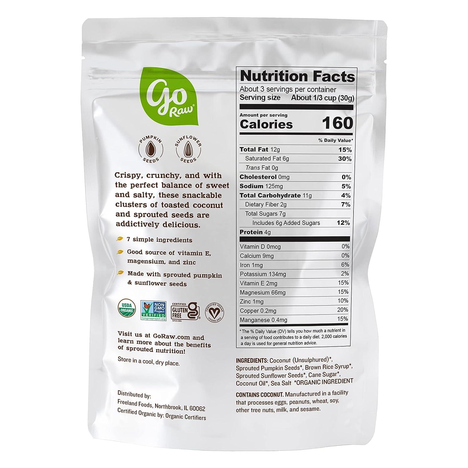 Go Raw Sprouted Organic Sweet & Salty Clusters | Coconut & Sprouted ...