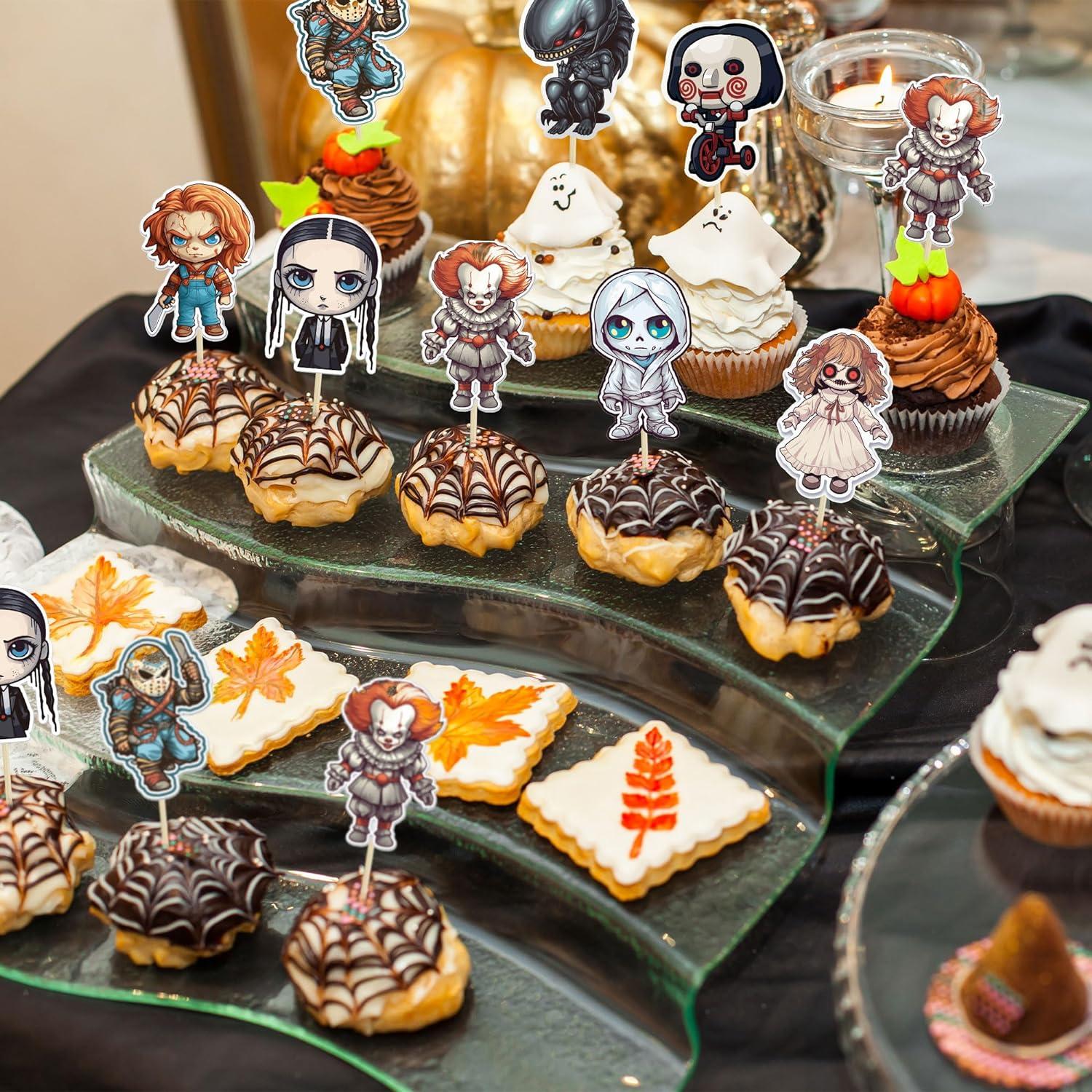 36Pcs Horror Classic Movie Cupcake Toppers Horror Movie Cupcake Food ...