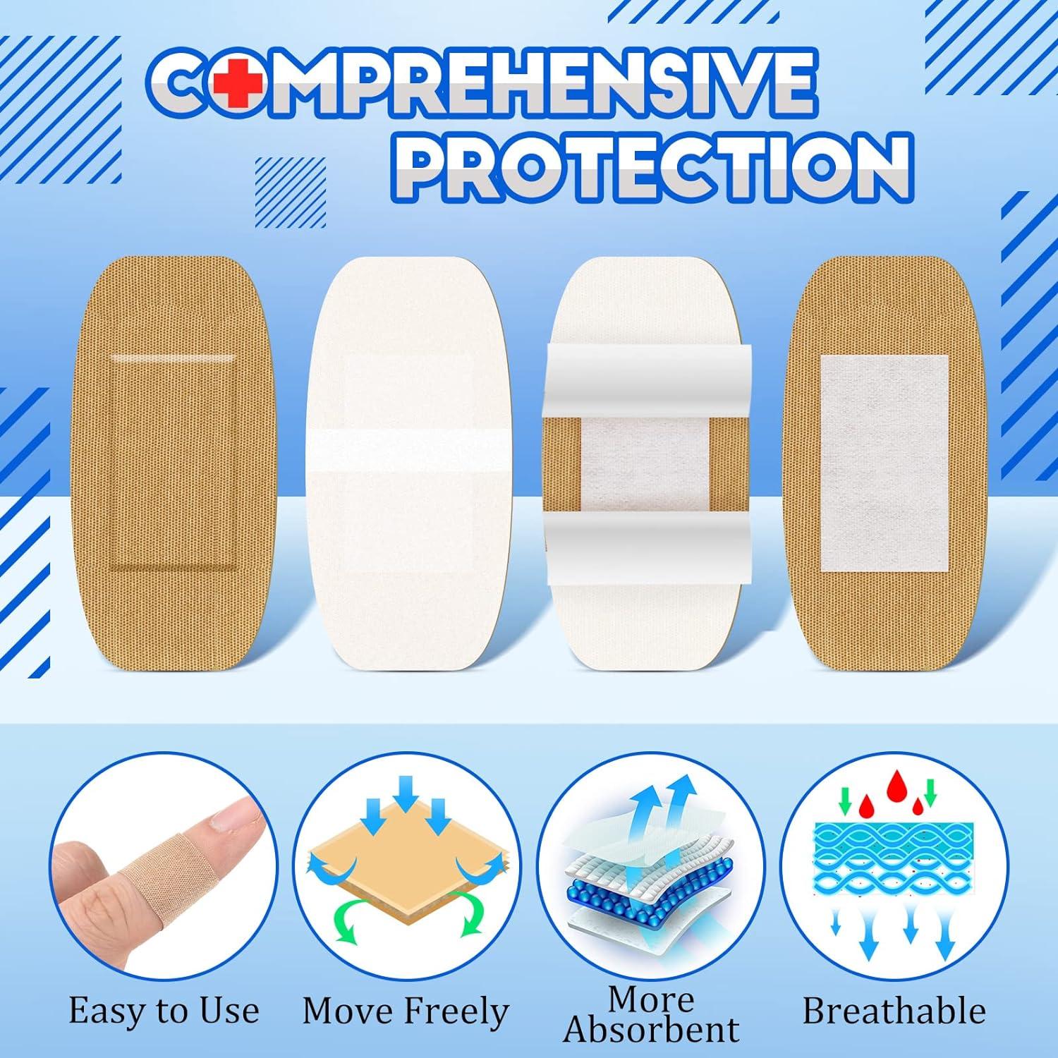 Assorted Flexible Fabric Adhesive Bandages Variety Pack - 300 Pieces ...