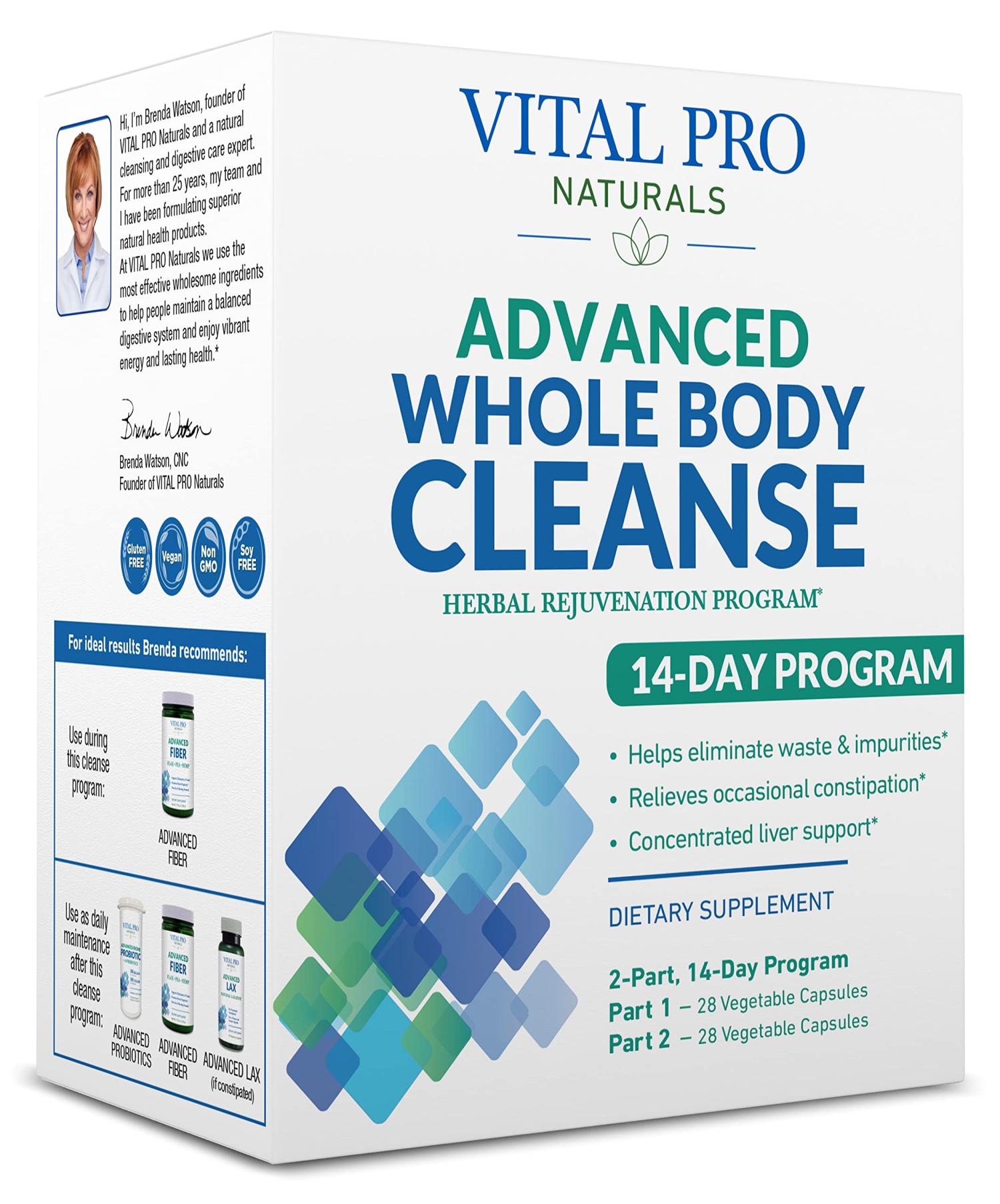 Vital Pro Naturals Whole Body Cleanse Supplement - 14 Day Kit for ...
