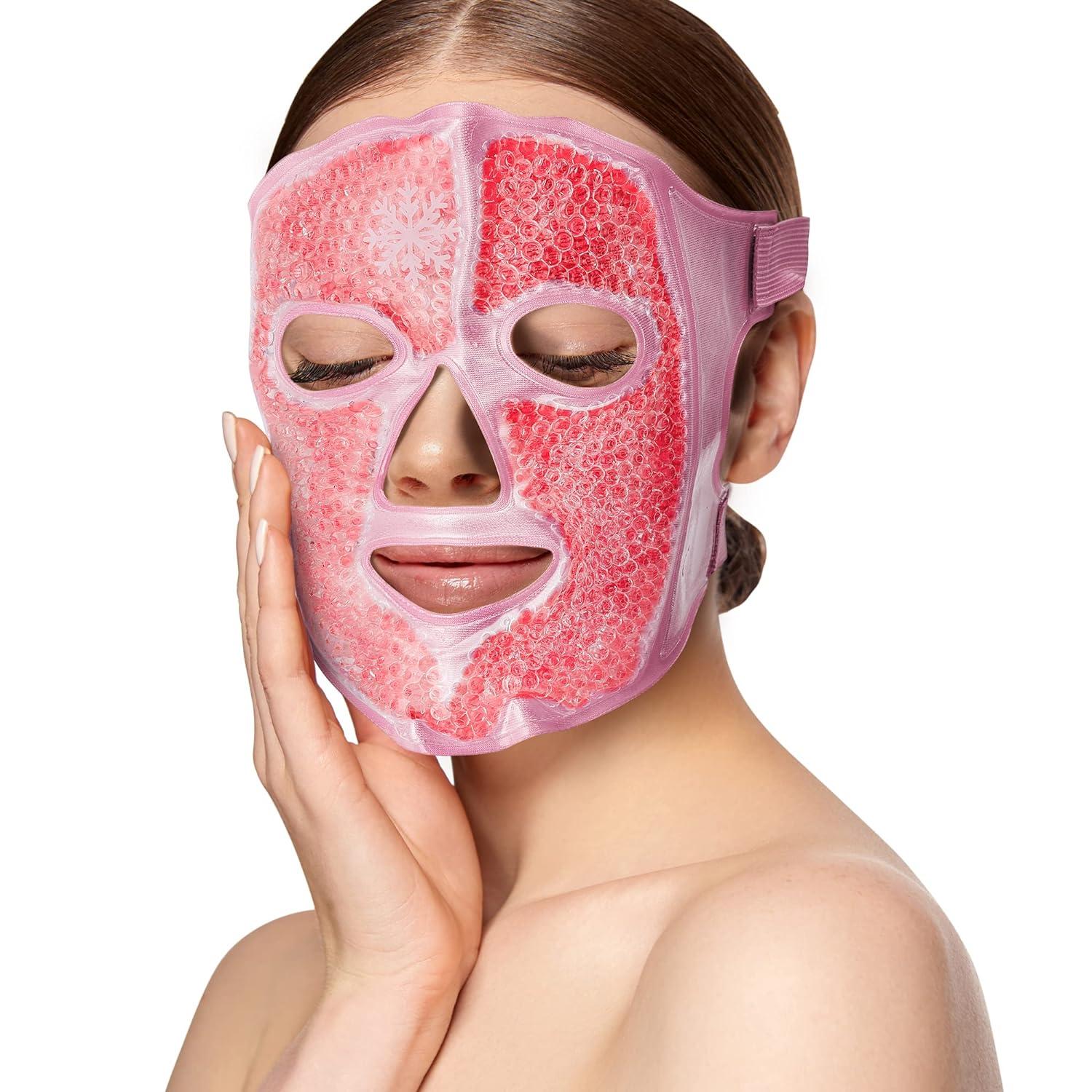 Candy Pink Face Ice Pack Cold Eye Mask - Reduce Redness, Puffy Eyes ...