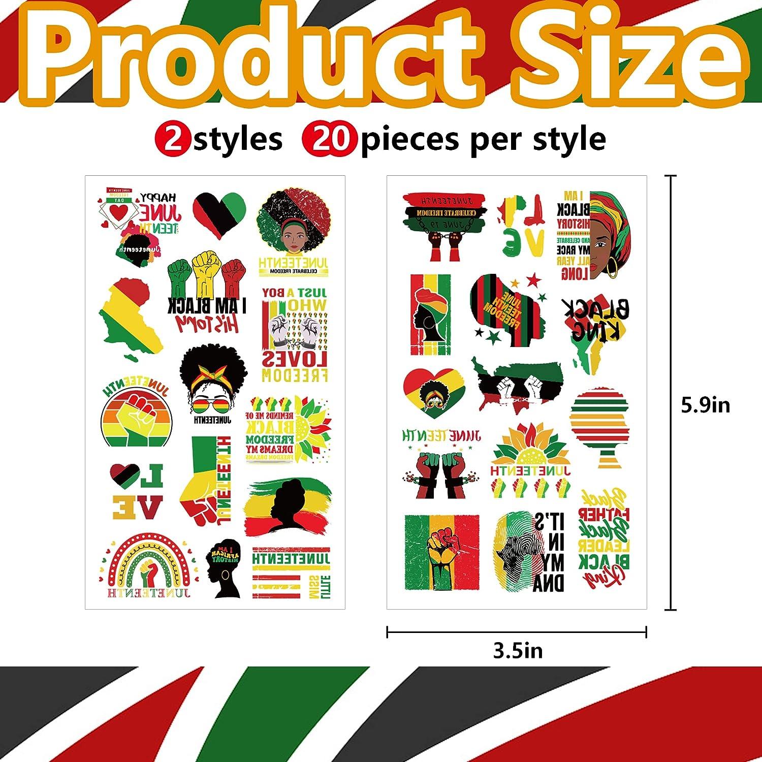 580 Pcs Juneteenth Temporary Tattoos - Freedom Day Party Stickers for ...
