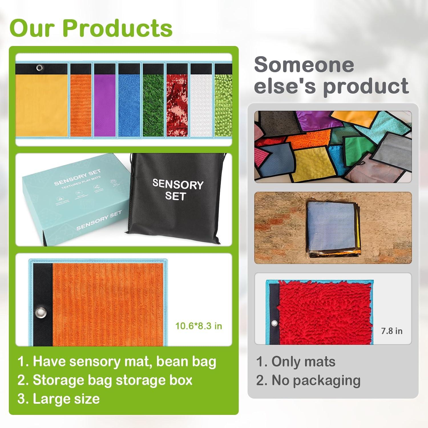 Joyreal Sensory Mats & Toys for Autism - 15 PCS Floor Tiles, Wall Toys ...