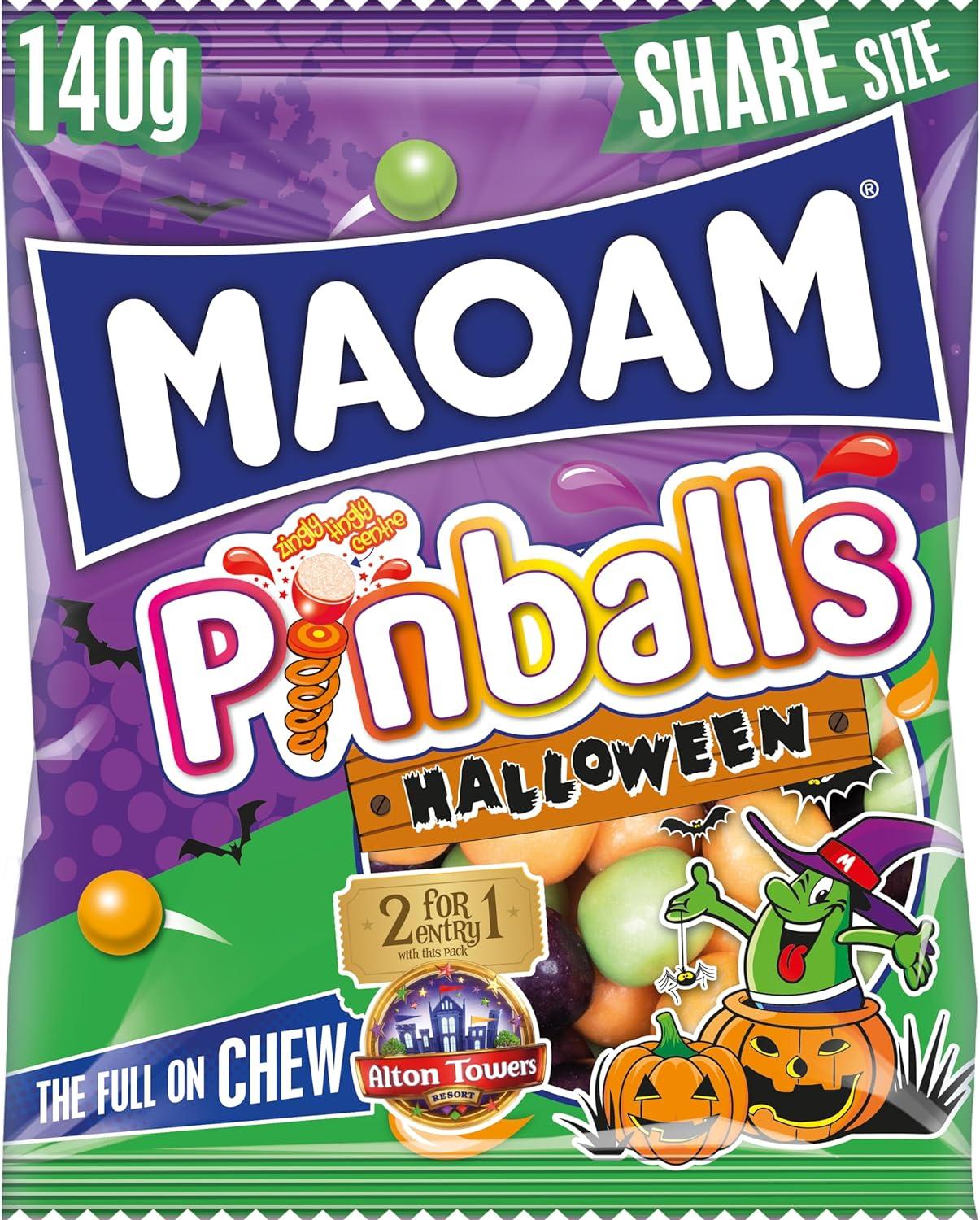 Maoam Pinballs Halloween Chewy Sweets Sharing Bag 140g | Buy Now with ...