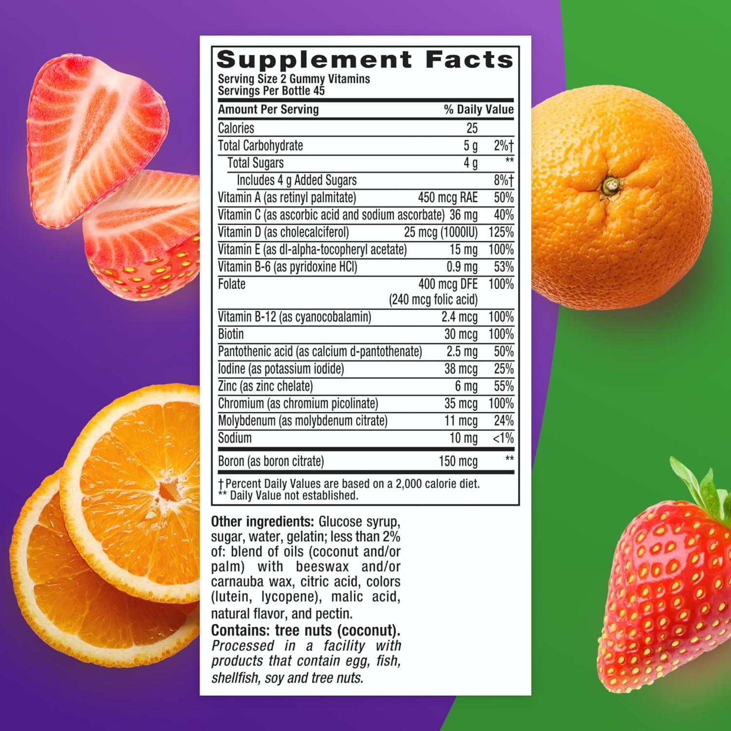 Vitafusion Beauty 2-in-1 Adult Gummy Multivitamin with Hair, Skin ...