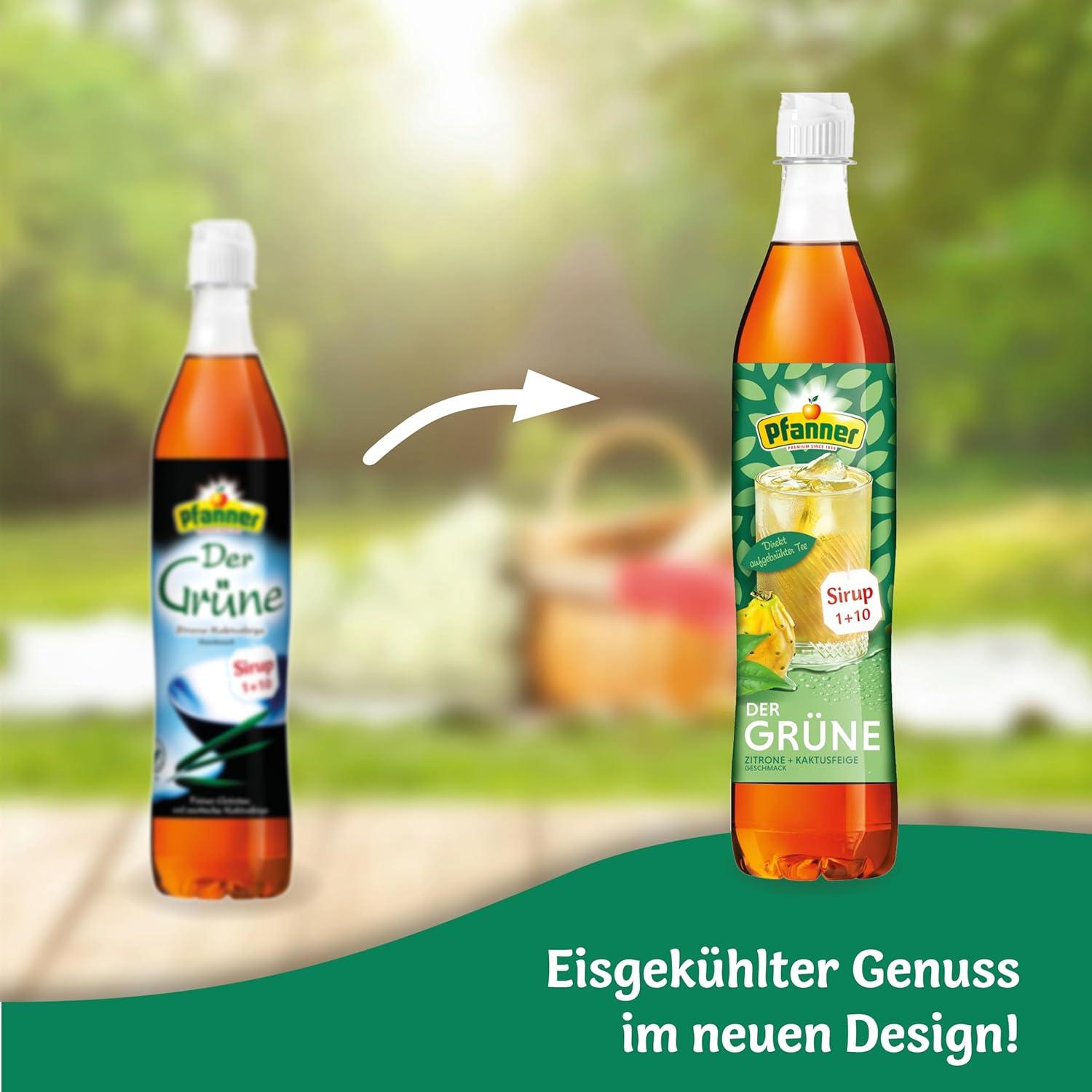 Pfanner Green Lemon Cactus Fig Syrup 700ml | Makes 7+ Liters Iced Tea ...