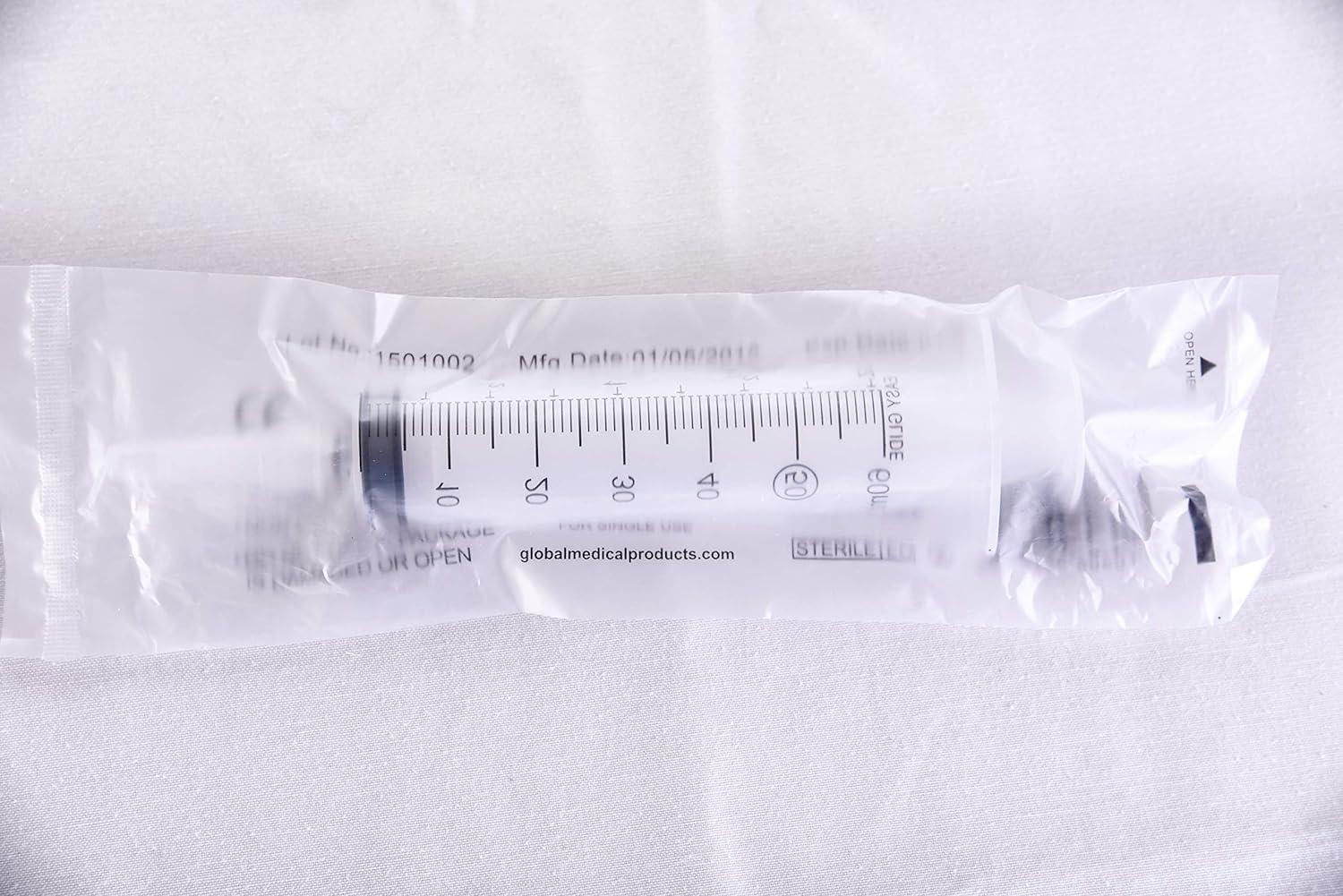 5 Pack 60cc Sterile Syringes with Catheter Tip - Medical Grade Supplies ...