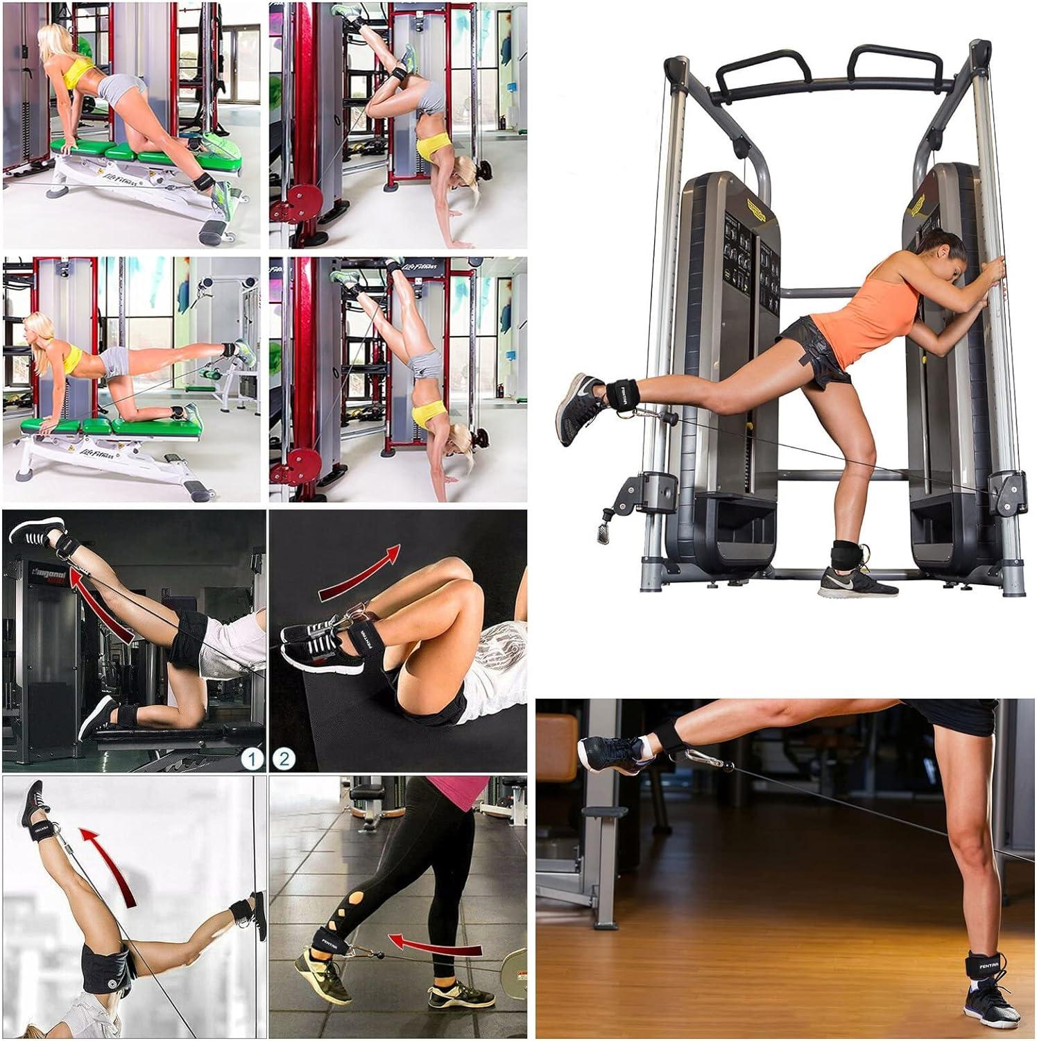 Foot Loops Cable Training Set - 2 Pieces with D-Rings & Carabiners ...