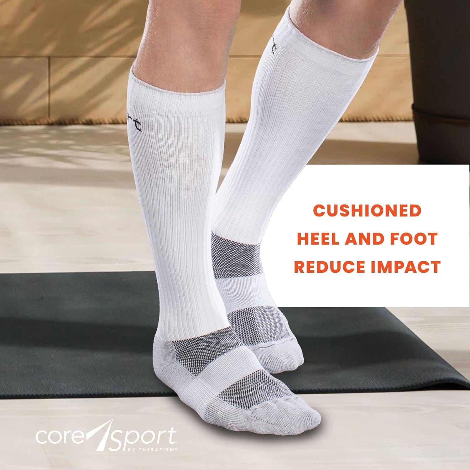 CoreSport 20-30mmHg Compression Socks - Large Black | Athletic ...