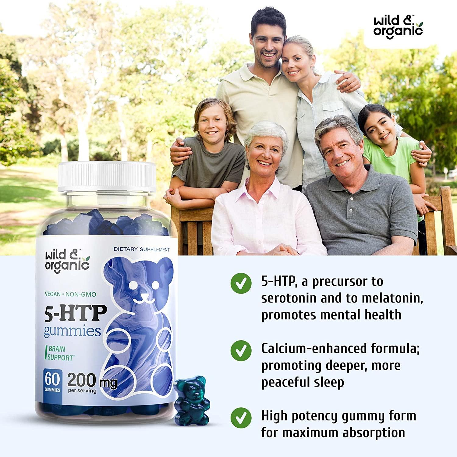 Organic Blueberry Flavored 5-HTP Gummies - Stress Relief & Mood Support ...