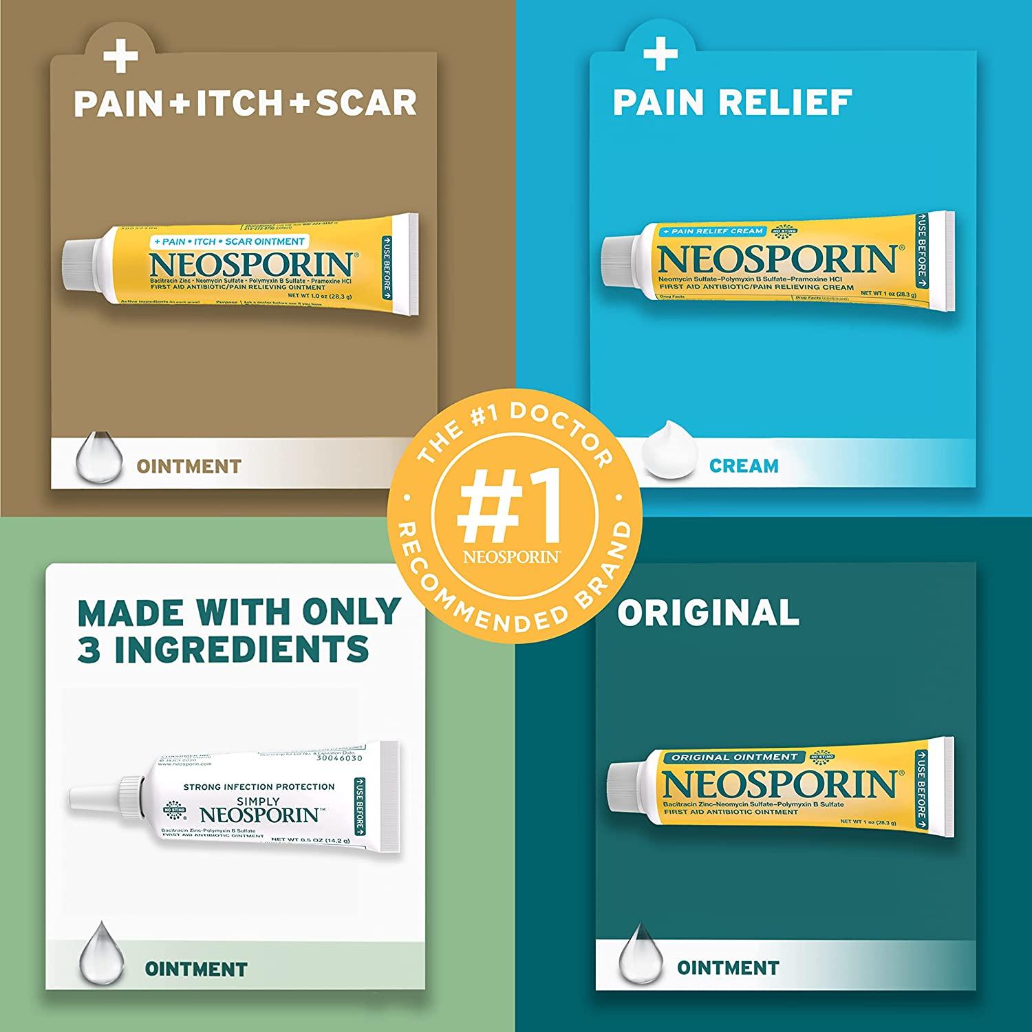 Neosporin Pain Itch Scar Ointment 1 oz - Antibacterial First Aid ...