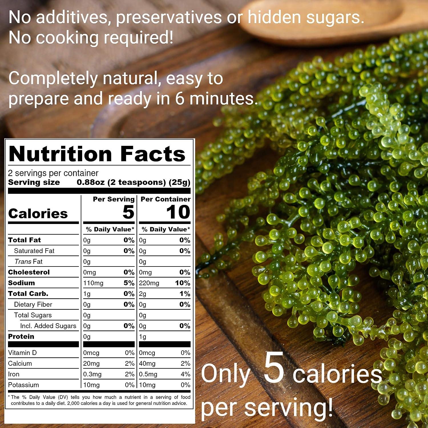 Umibudo Sea Grapes - Delectable Green Caviar Seaweed, 1.76oz/50g ...