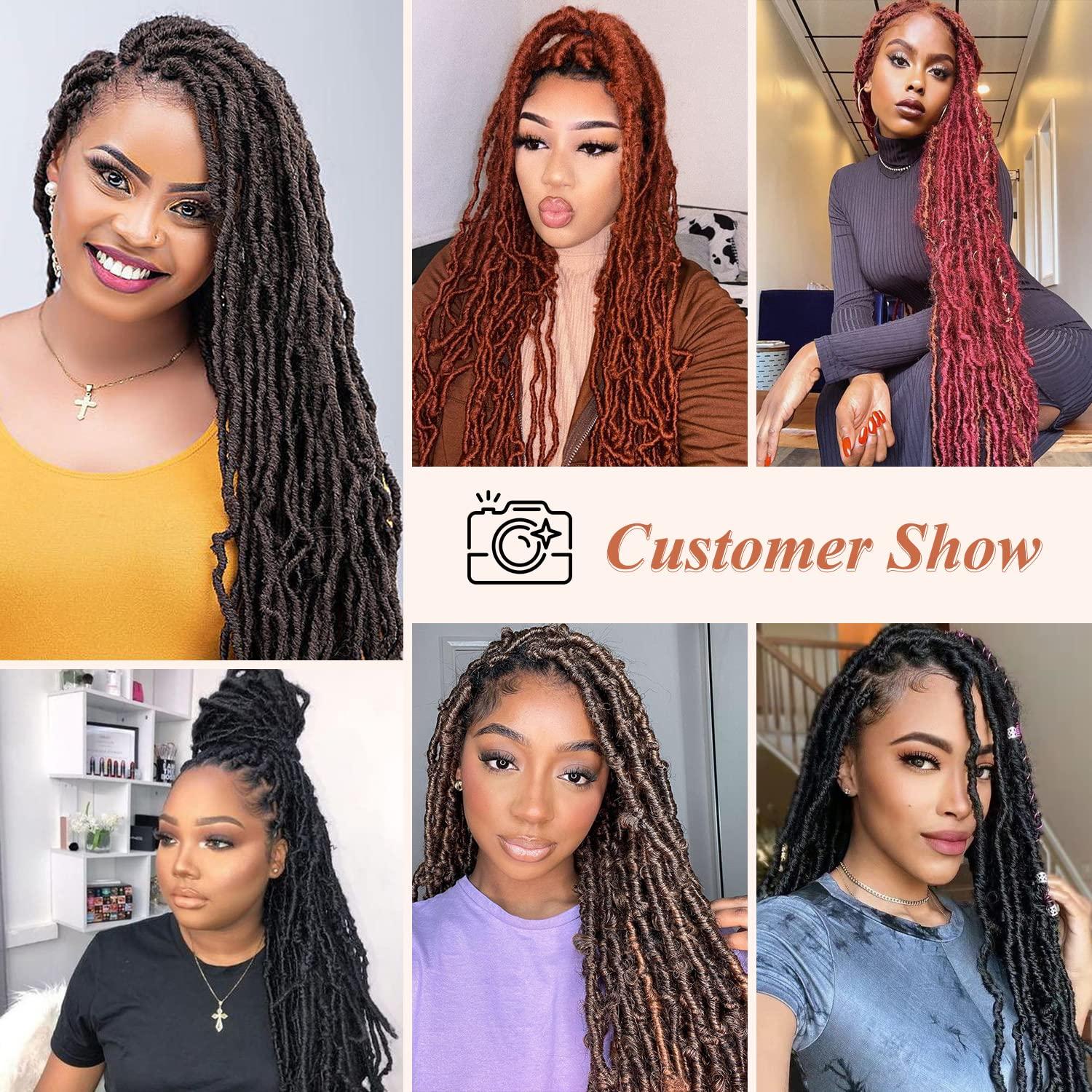 Faux Locs Crochet Hair 20 Inches 7 Packs Goddess Locs for Black Women ...