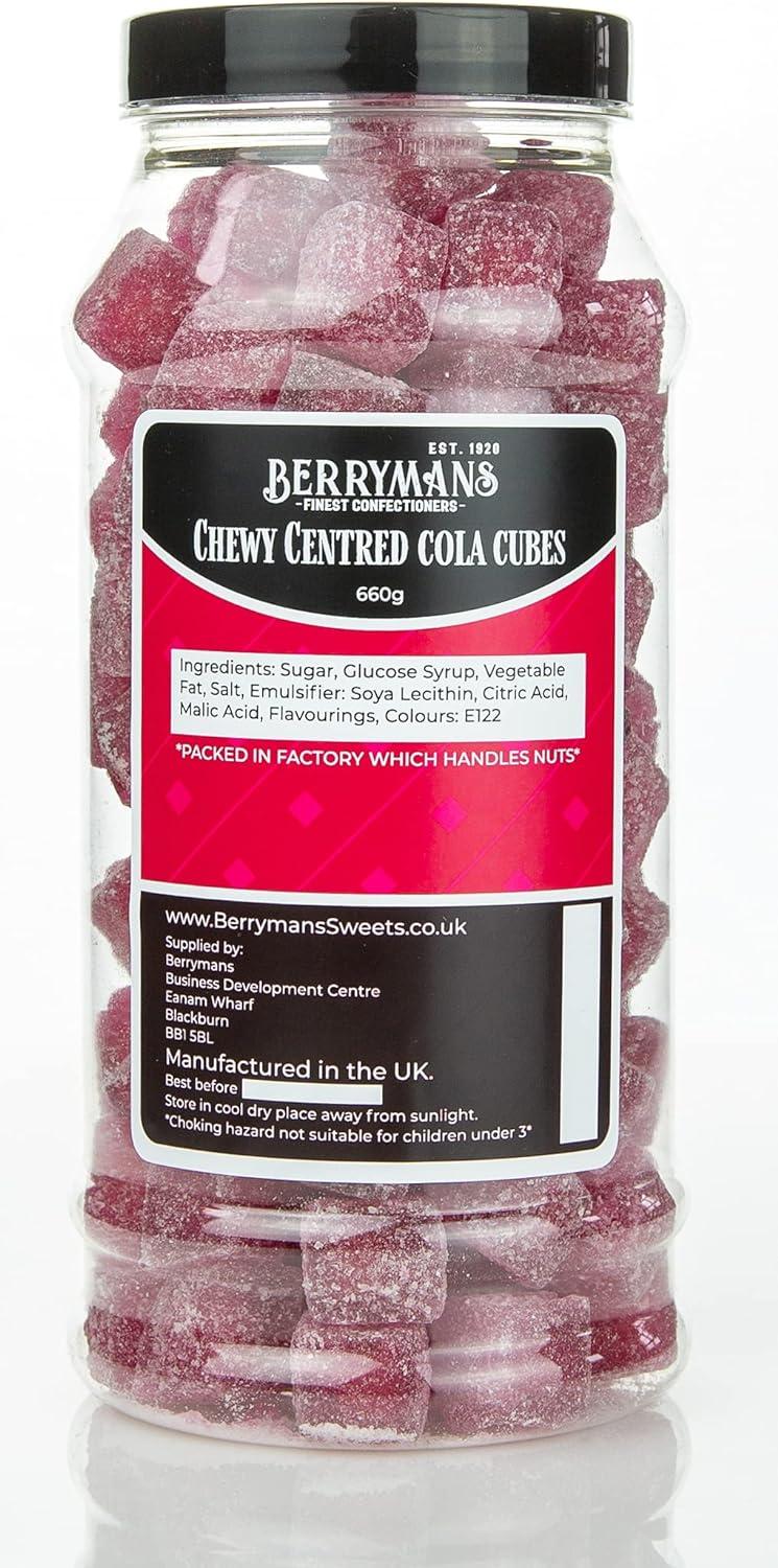 Chewy Cola Cubes in Gift Jar | Berrymans Sweet Shop - Retro Sweets with Traditional Flavor | Buy ...