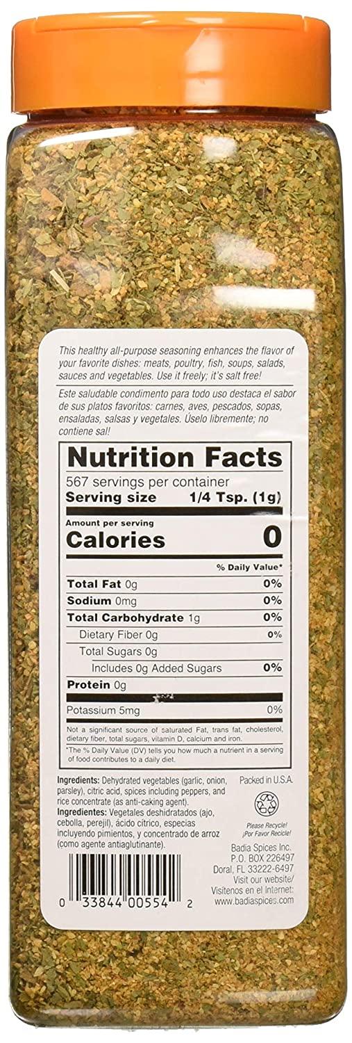 Badia 14 Spices All Purpose Seasoning - No Salt - 20oz (1.25lb) - Pack ...