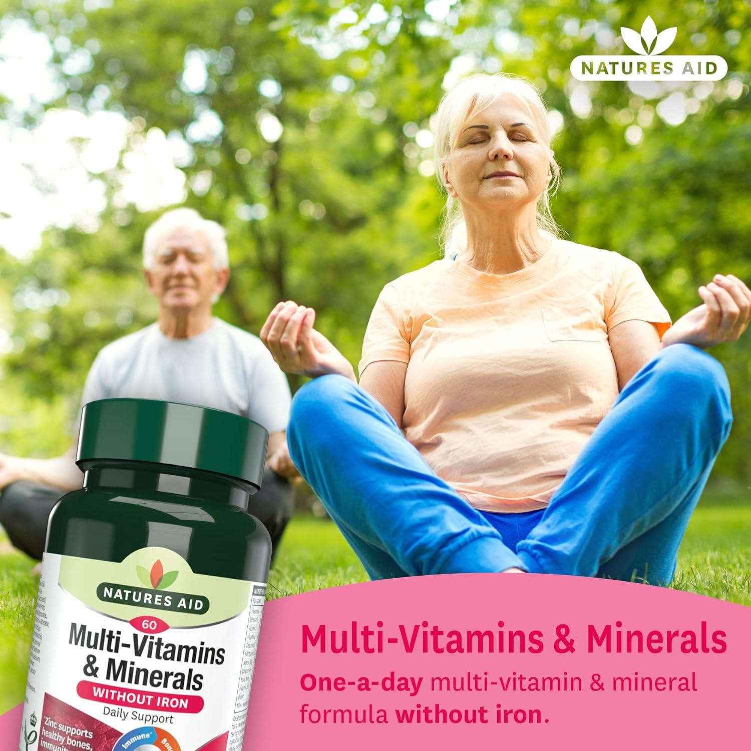 Natures Aid Multi-Vitamins & Minerals 60 Tablets - Vegan One-a-Day Formula for Immune Energy ...