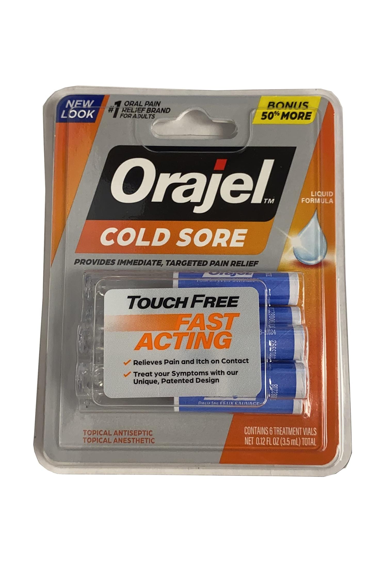 Orajel Cold Sore Touch Free Applicators 0.44 oz x 4 Pack | Fast Relief ...