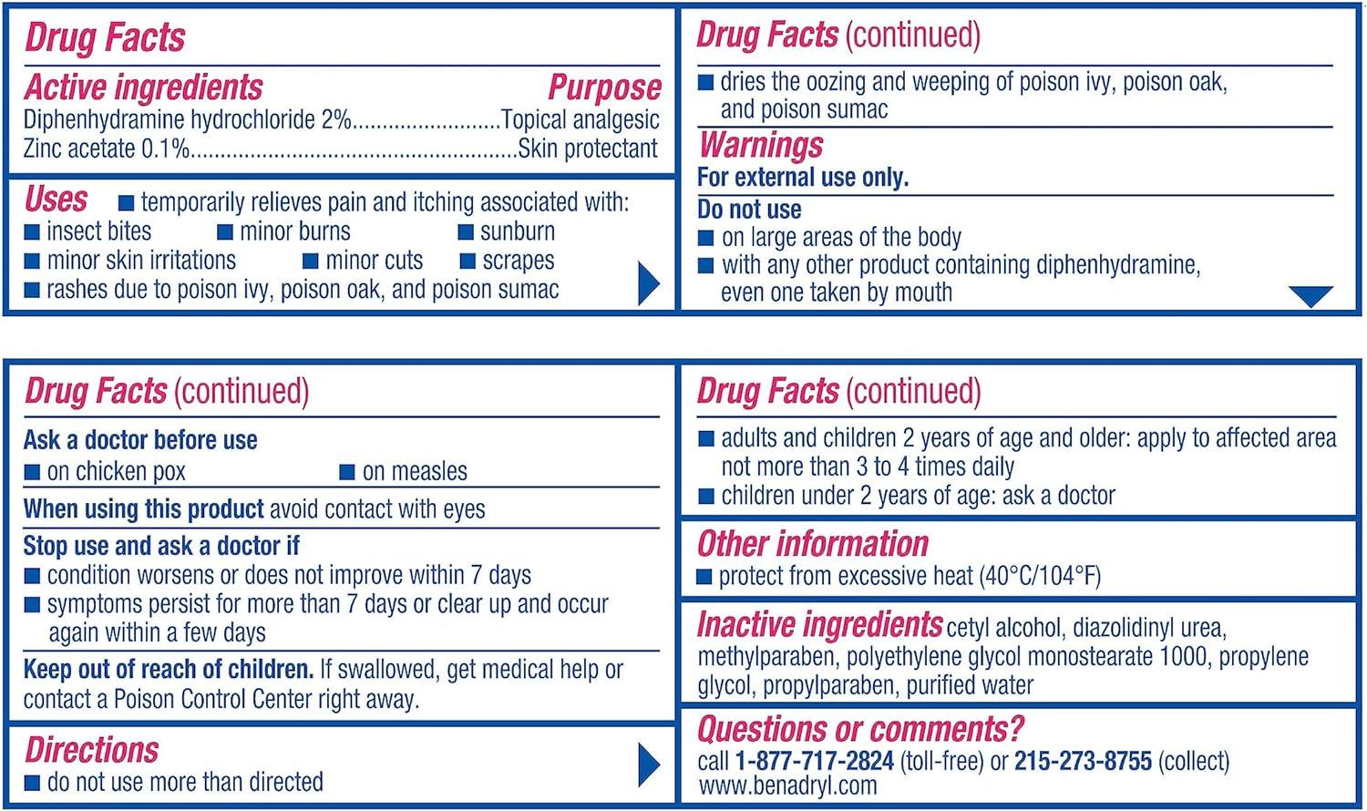 does benadryl help rashes