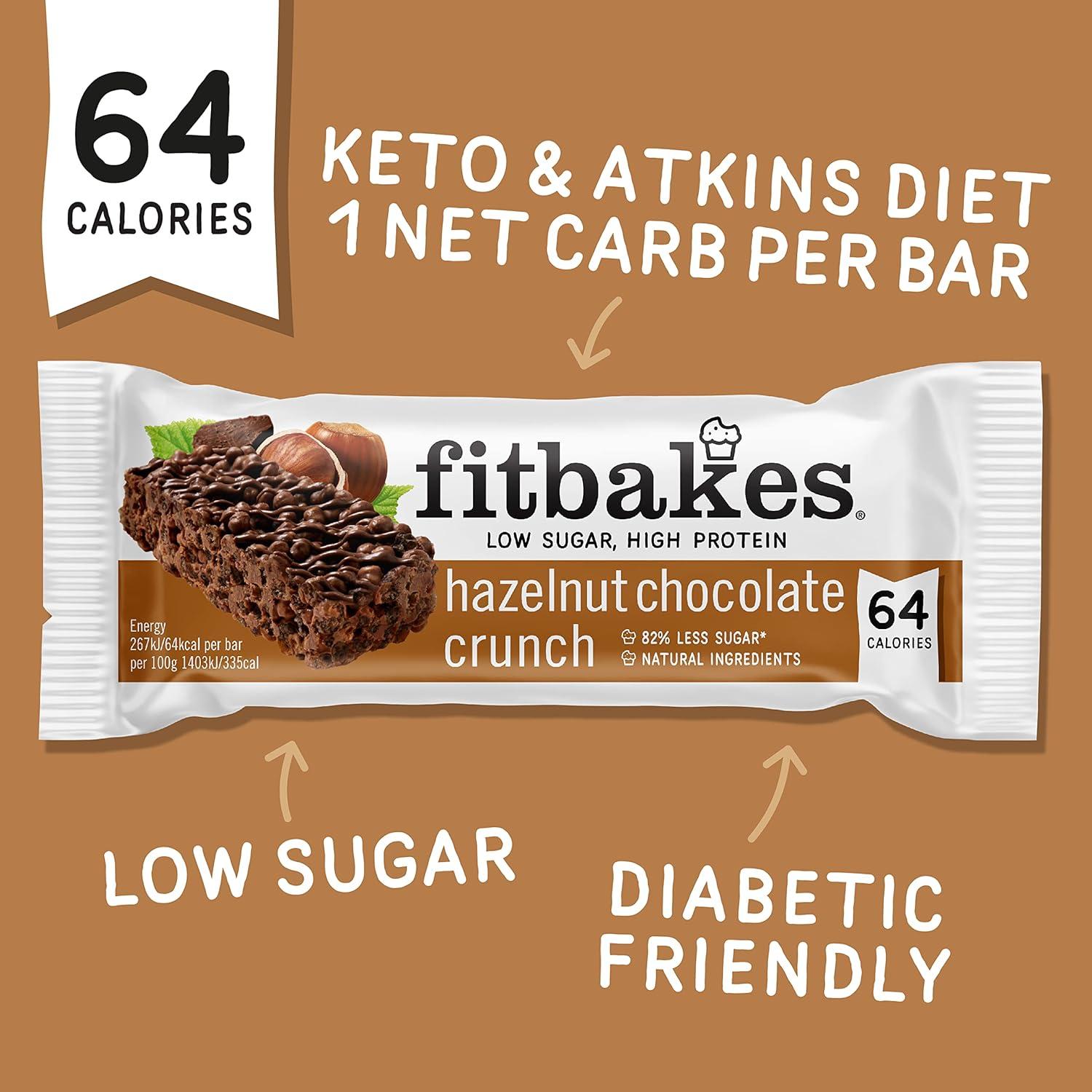 Fitbakes 64 Calories Mini Hazelnut Chocolate Bars (12x19g) - Low Carb ...