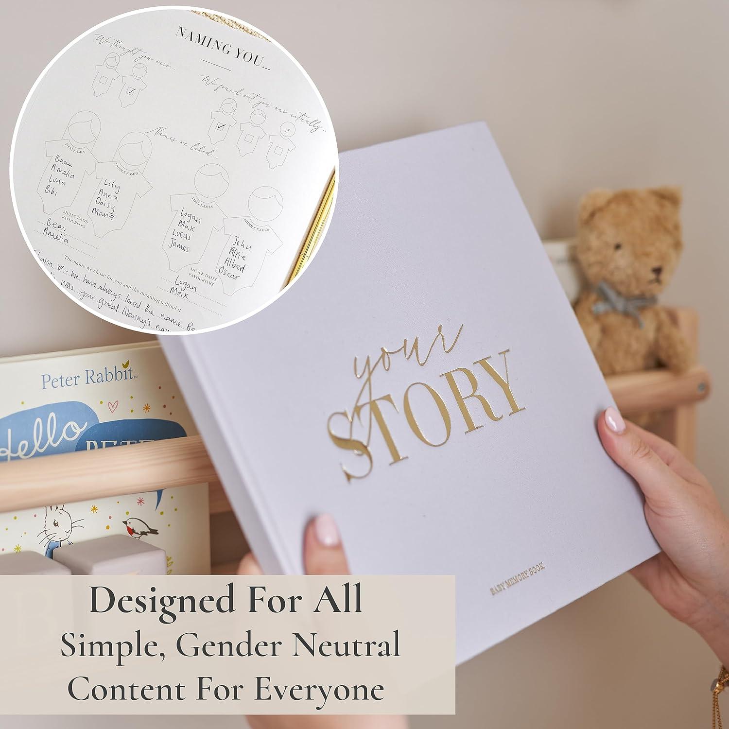 Baby Record Book & Scrapbook | 132 Page Memory Album for Newborn Boy ...