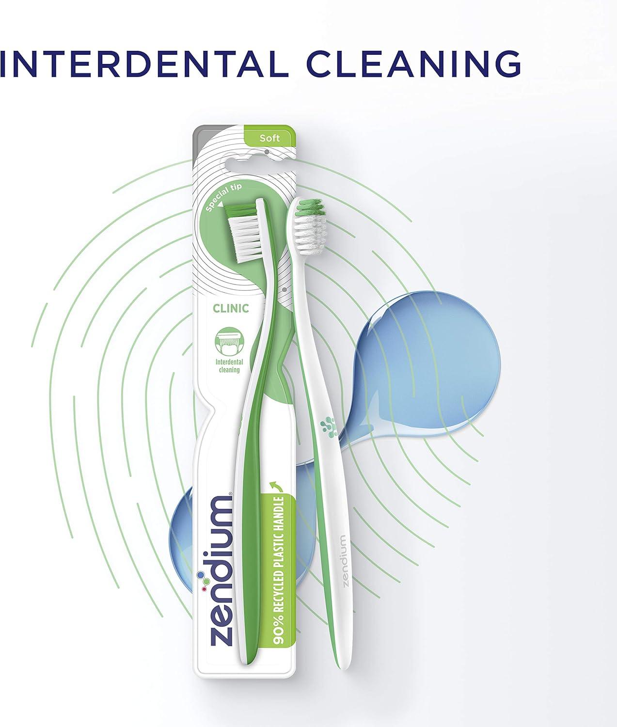 Zendium Clinic Soft Toothbrush Eco-Friendly 90% Recycled Plastic Gentle ...