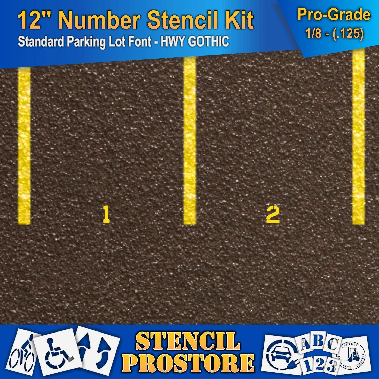 Pavement Stencils - 12 inch Number KIT Stencil Set - (12 Piece) - 12 x ...