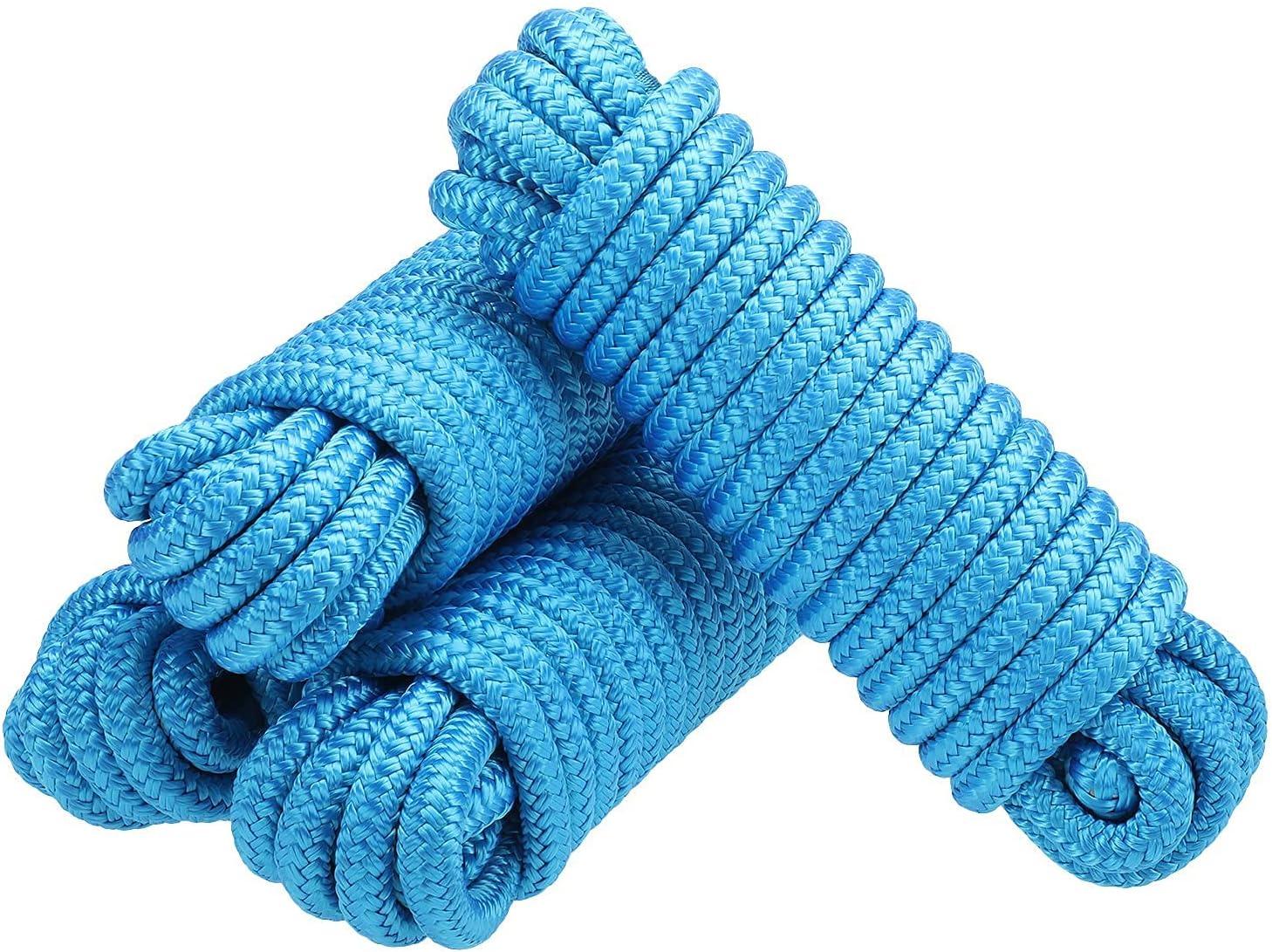 SearQing Marine Grade Dock Lines 4-Pack - 1/2 x 15' Double Braid Nylon ...