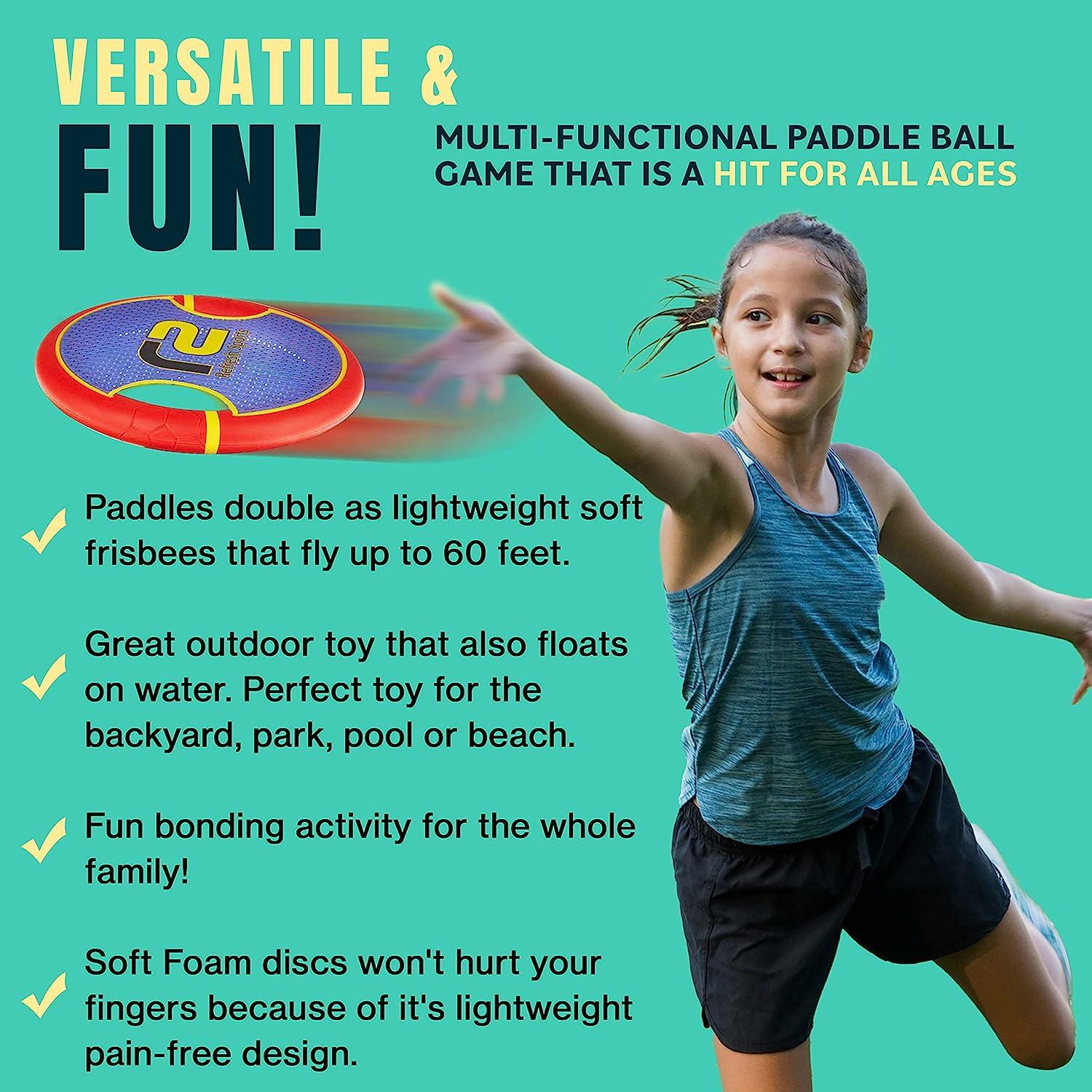 Fun Bouncy Paddle & Stringy Ball Toss Game for Kids - Safe Indoor/Outdoor Play - Frisbee & Toy ...