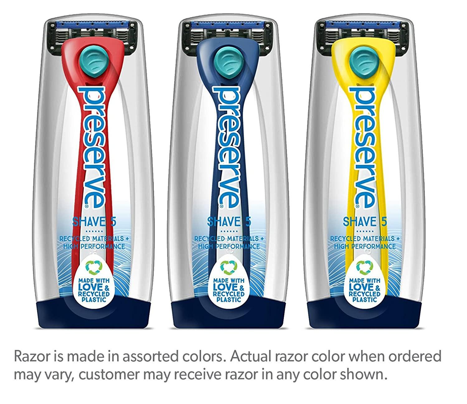 Preserve Shave 5 Blade Refillable Razor - Eco-Friendly, Recycled ...