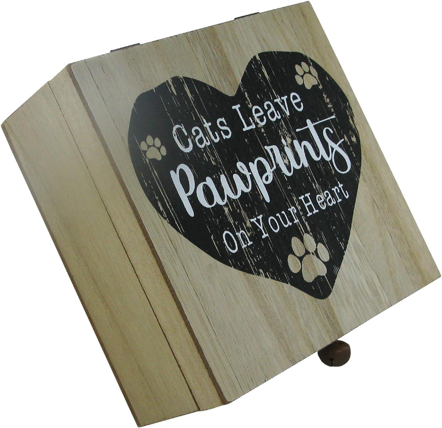 Cat Memory Box Keepsake Cat's Leave Pawprints On Your Heart Ashes Box ...