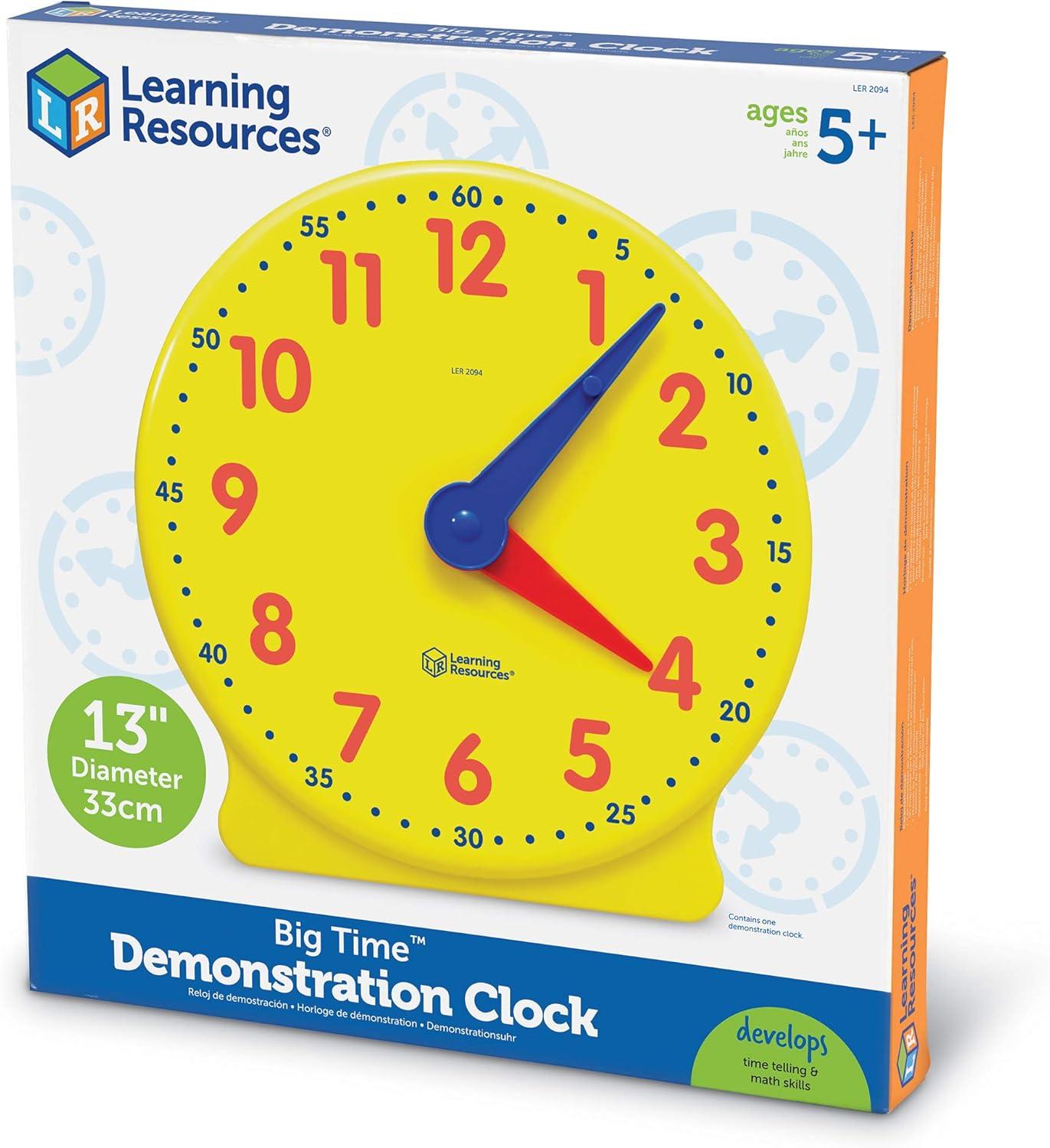 Buy Learning Resources Big Time Learning 12-Hour Learning Clock ...