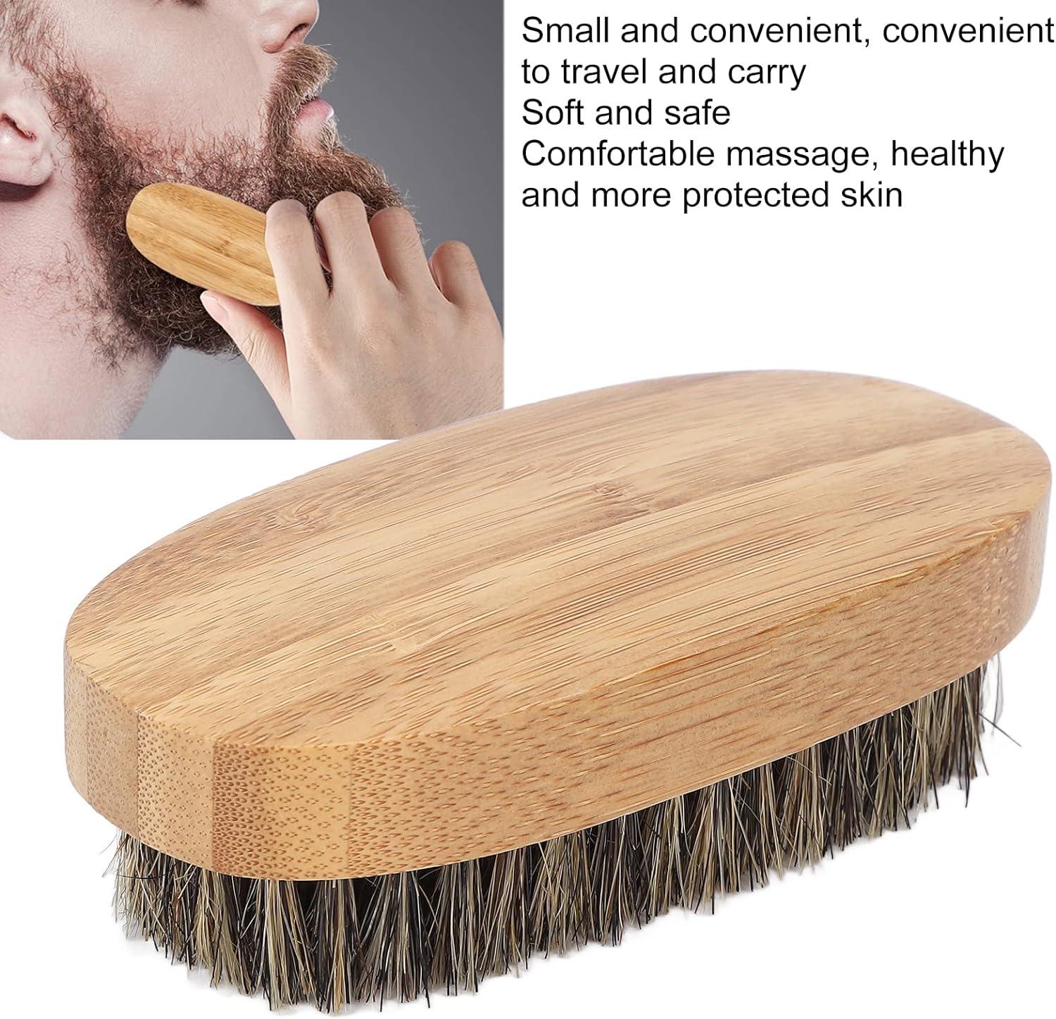 Pocket Mustache and Beard Brush Beard Styling Brushes Soft Bamboo ...