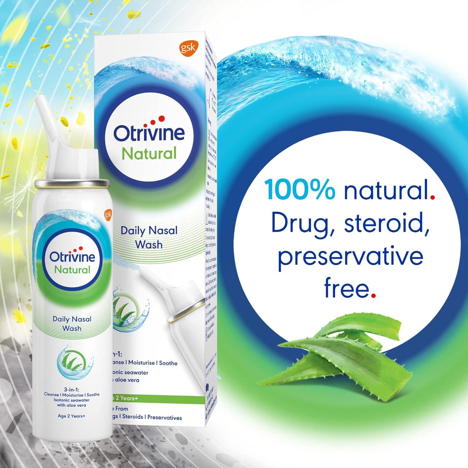 Otrivine Natural Daily Nasal Wash with Aloe Vera 100ml - Gentle Nasal ...