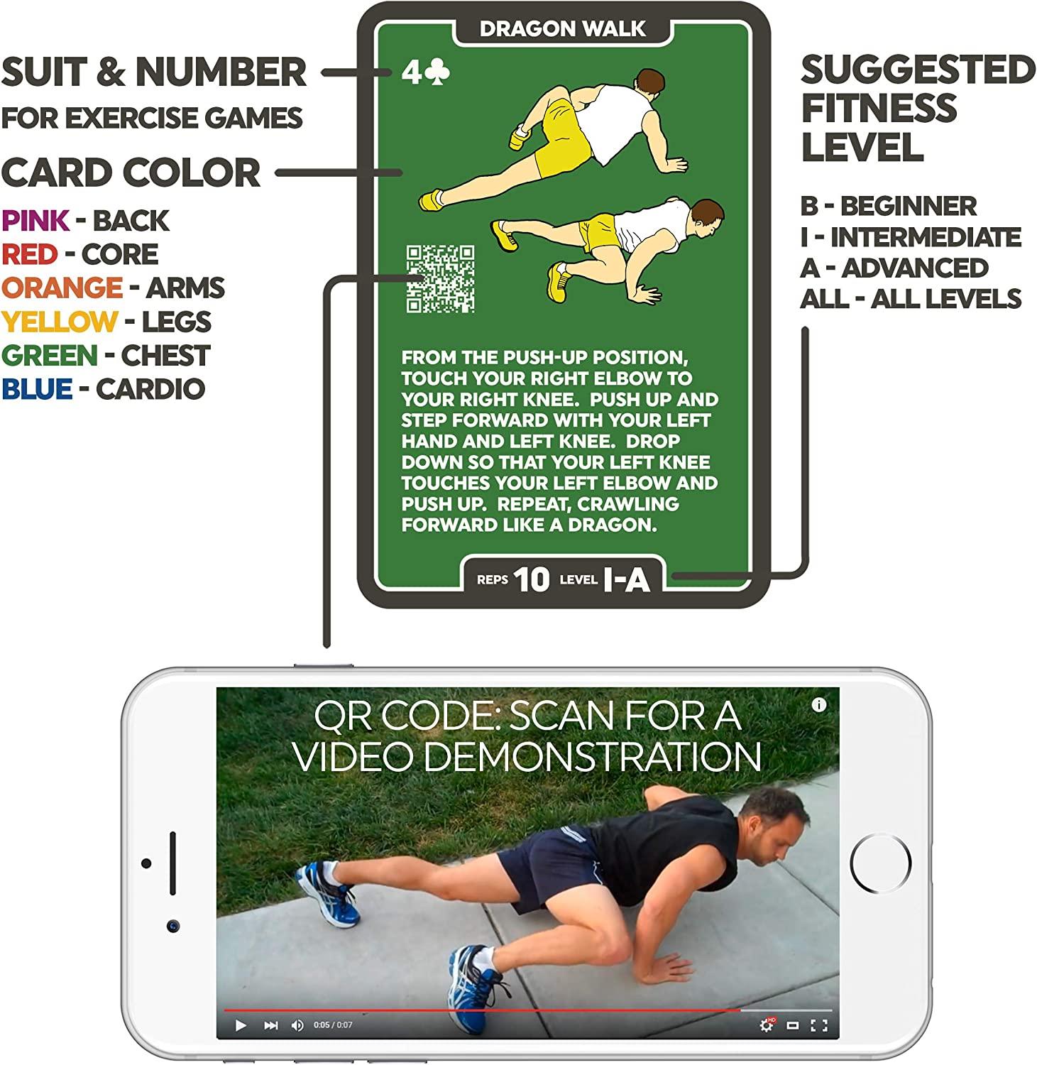 Stack 52 Bodyweight Exercise Cards | Workout Playing Card Game ...