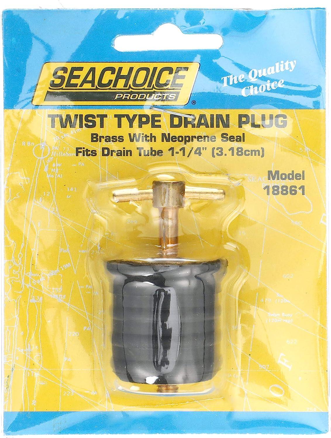 Seachoice 1.25 in. Marine Boat Brass Drain Plug with Neoprene Seal ...