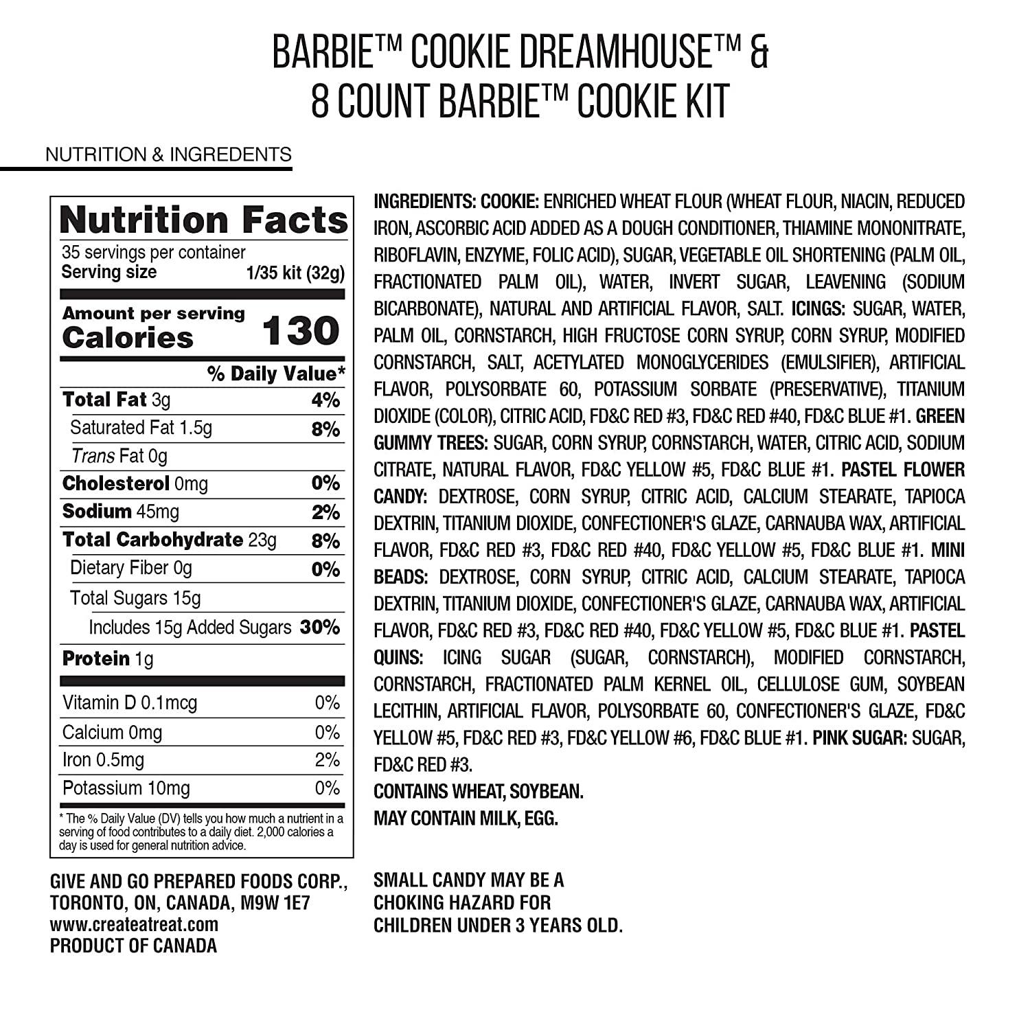 Barbie Vanilla Cookie Dreamhouse Kit - Create-A-Treat Gingerbread House ...