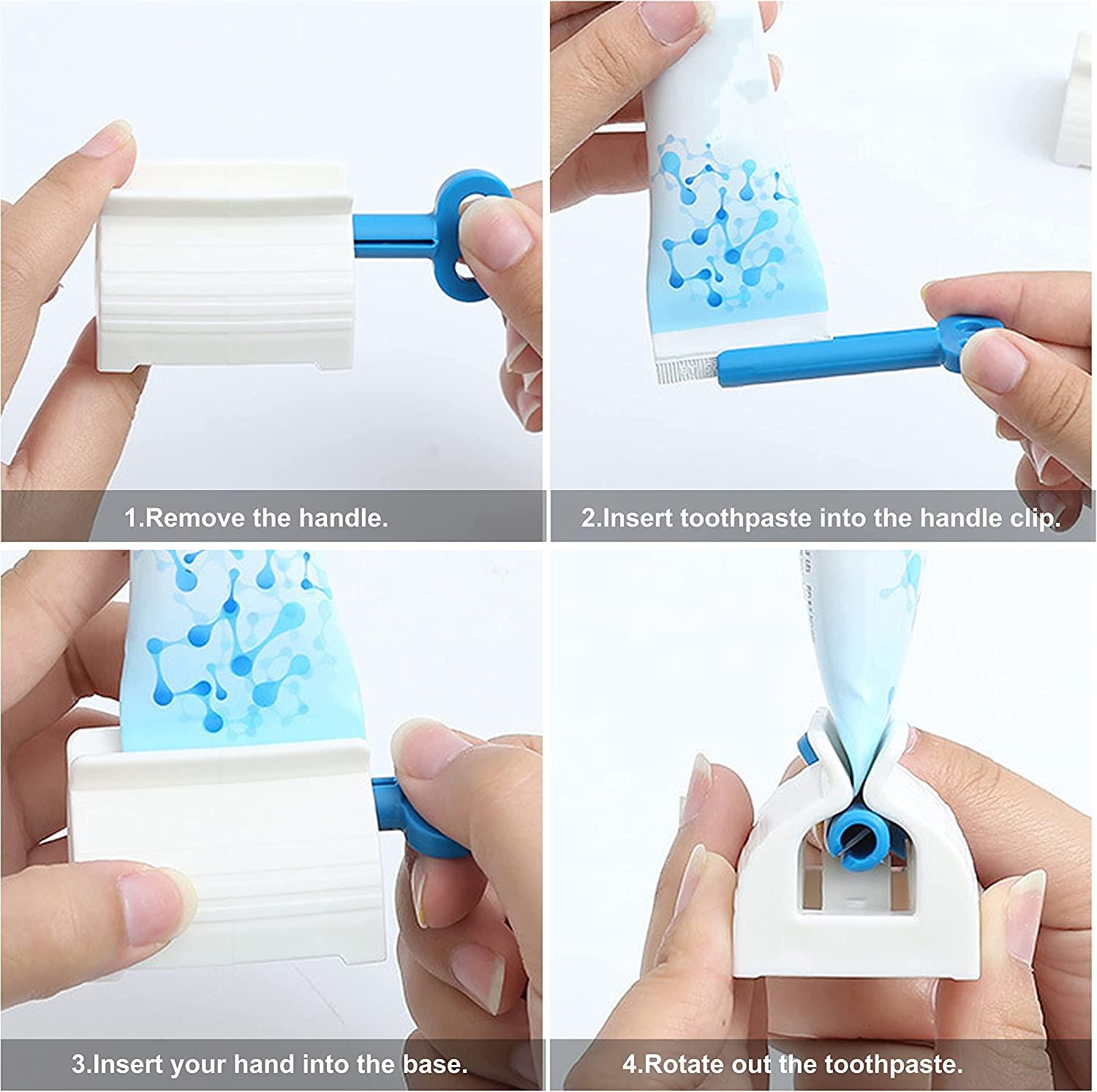 3-Piece Toothpaste Squeezer with Rotating Holder | Bathroom Dispenser ...
