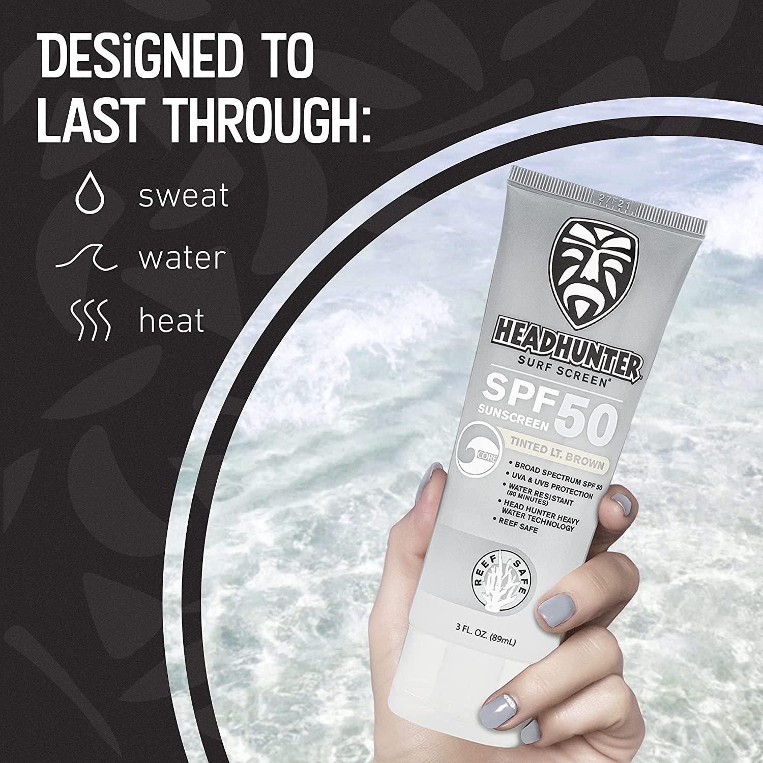 Headhunter Heavy Duty SPF 50 Reef Safe Surfing Sunscreen - Natural ...